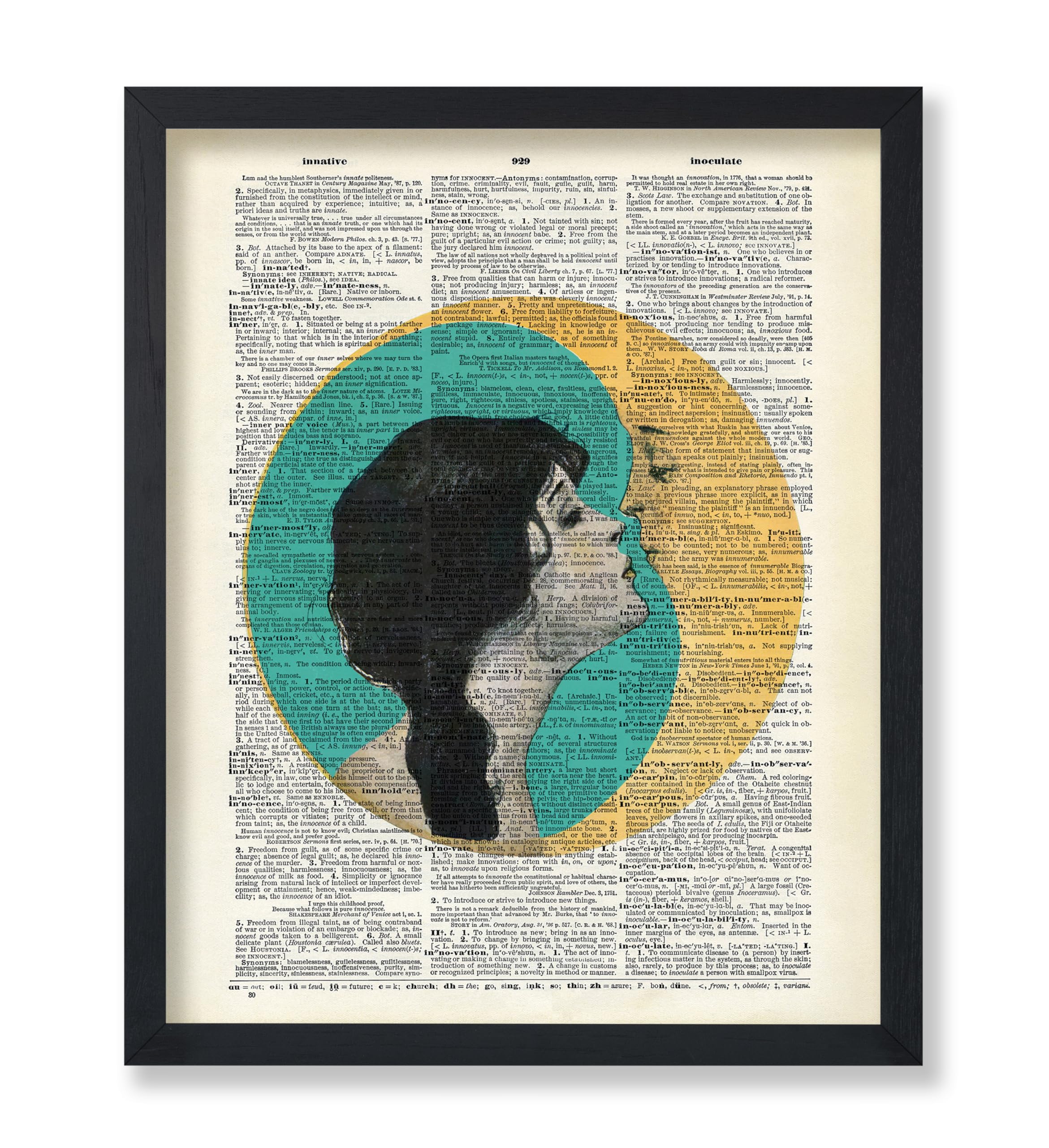 Poster Master Dictionary Art Poster - Retro Woman Kissing Moon Print ...