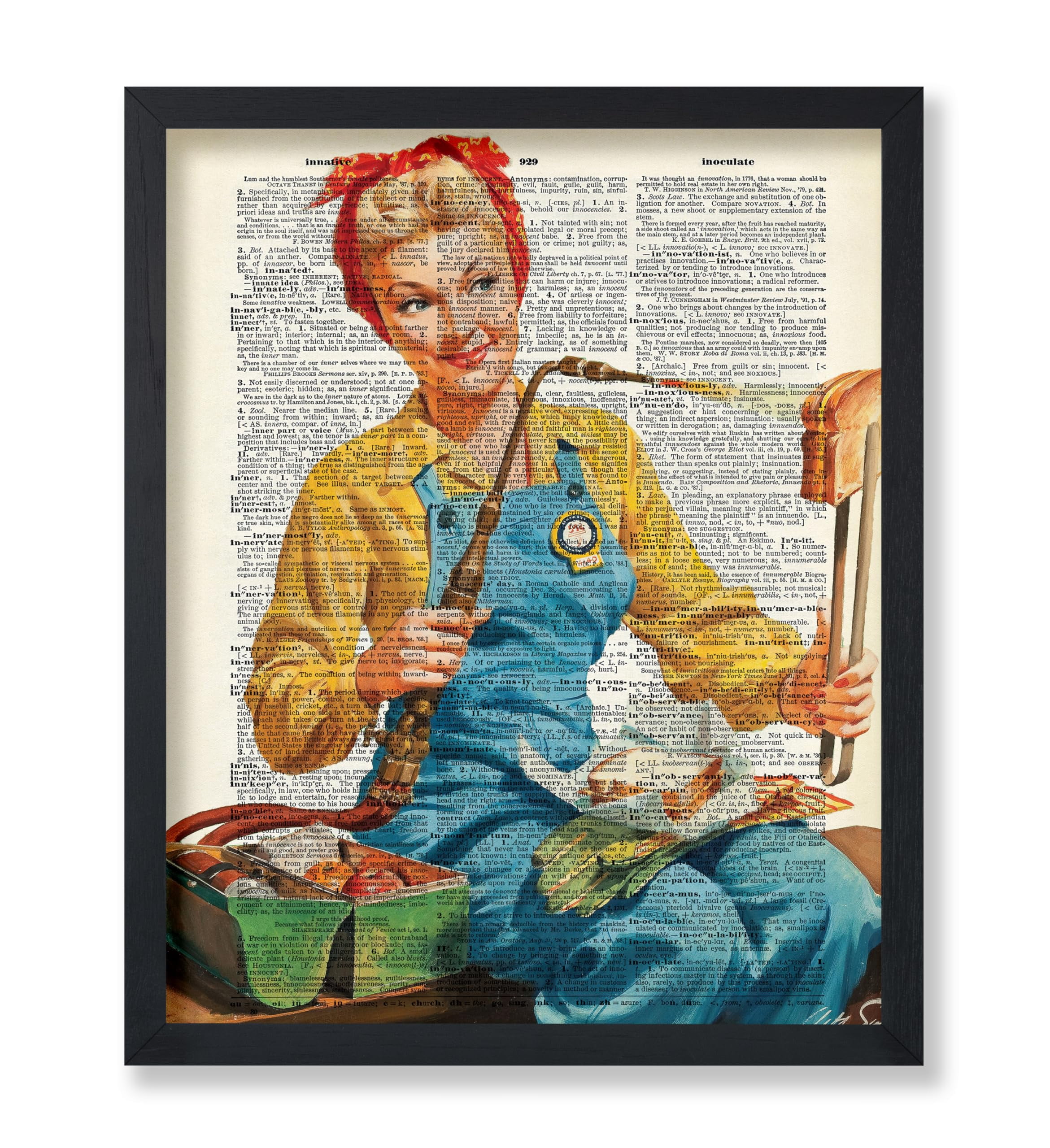 Poster Master Dictionary Art Poster - Retro Woman Welder Print ...
