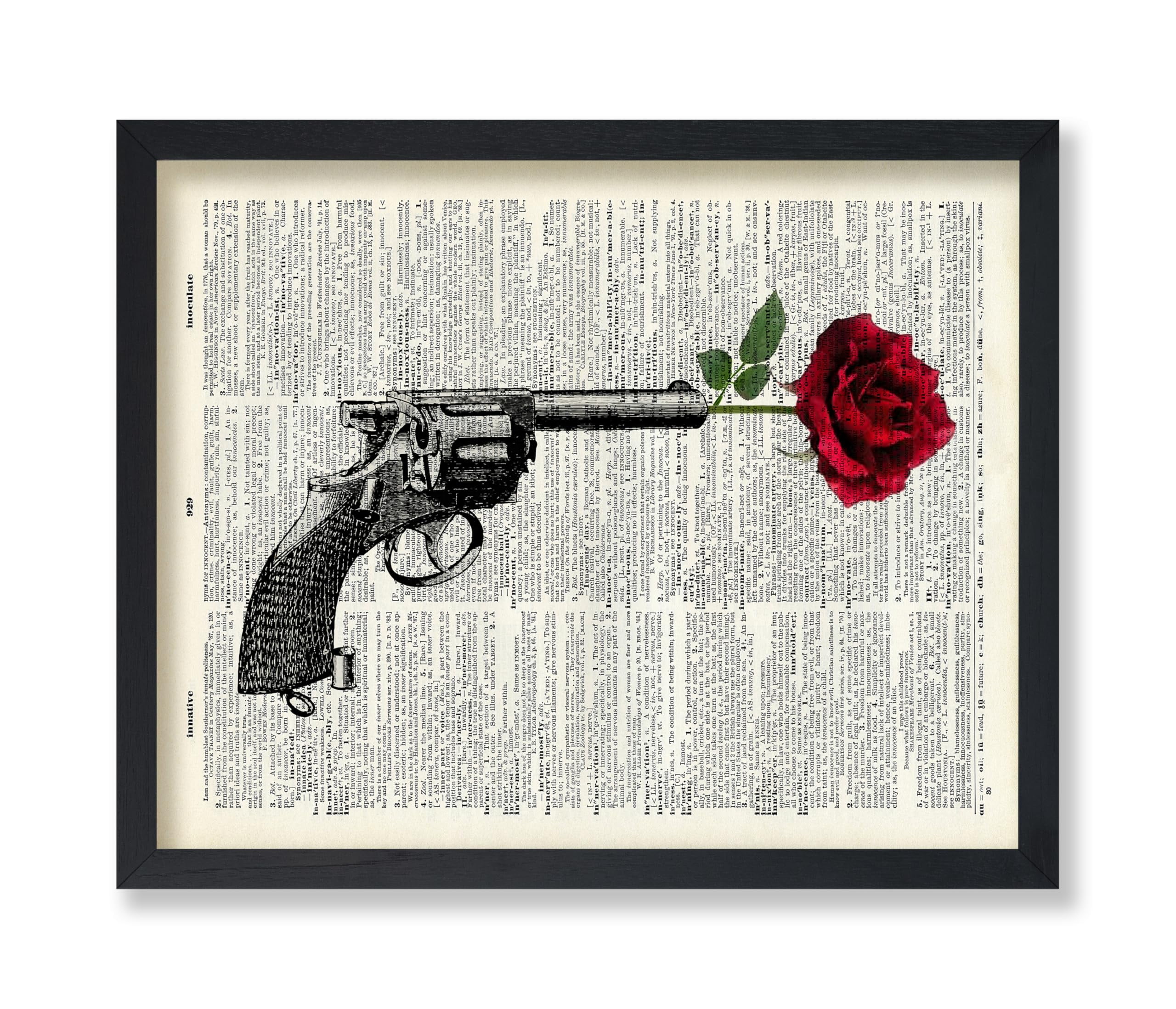 Poster Master Dictionary Art Poster - Revolver Gun Print - Red Rose Art ...