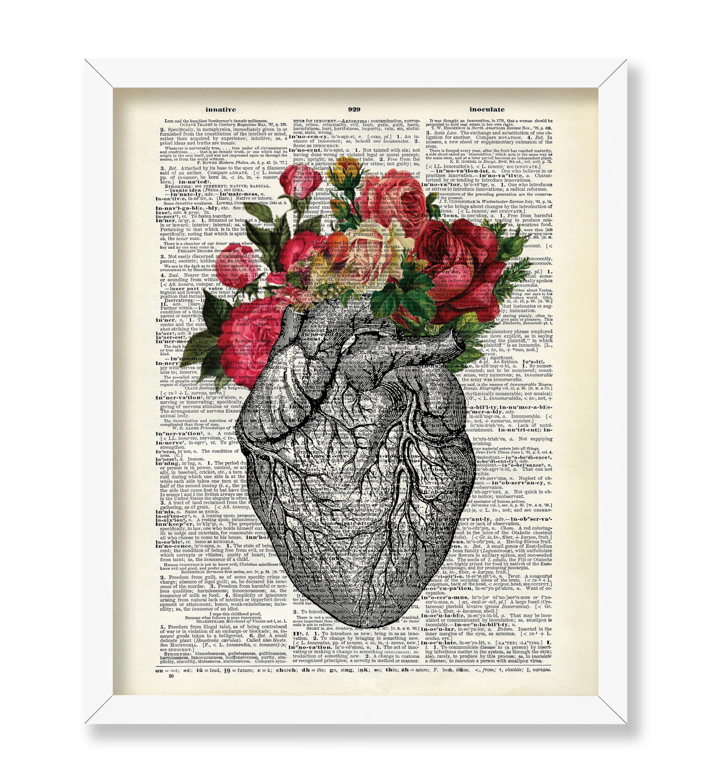 Poster Master Dictionary Art Poster - Roses and Heart Print ...