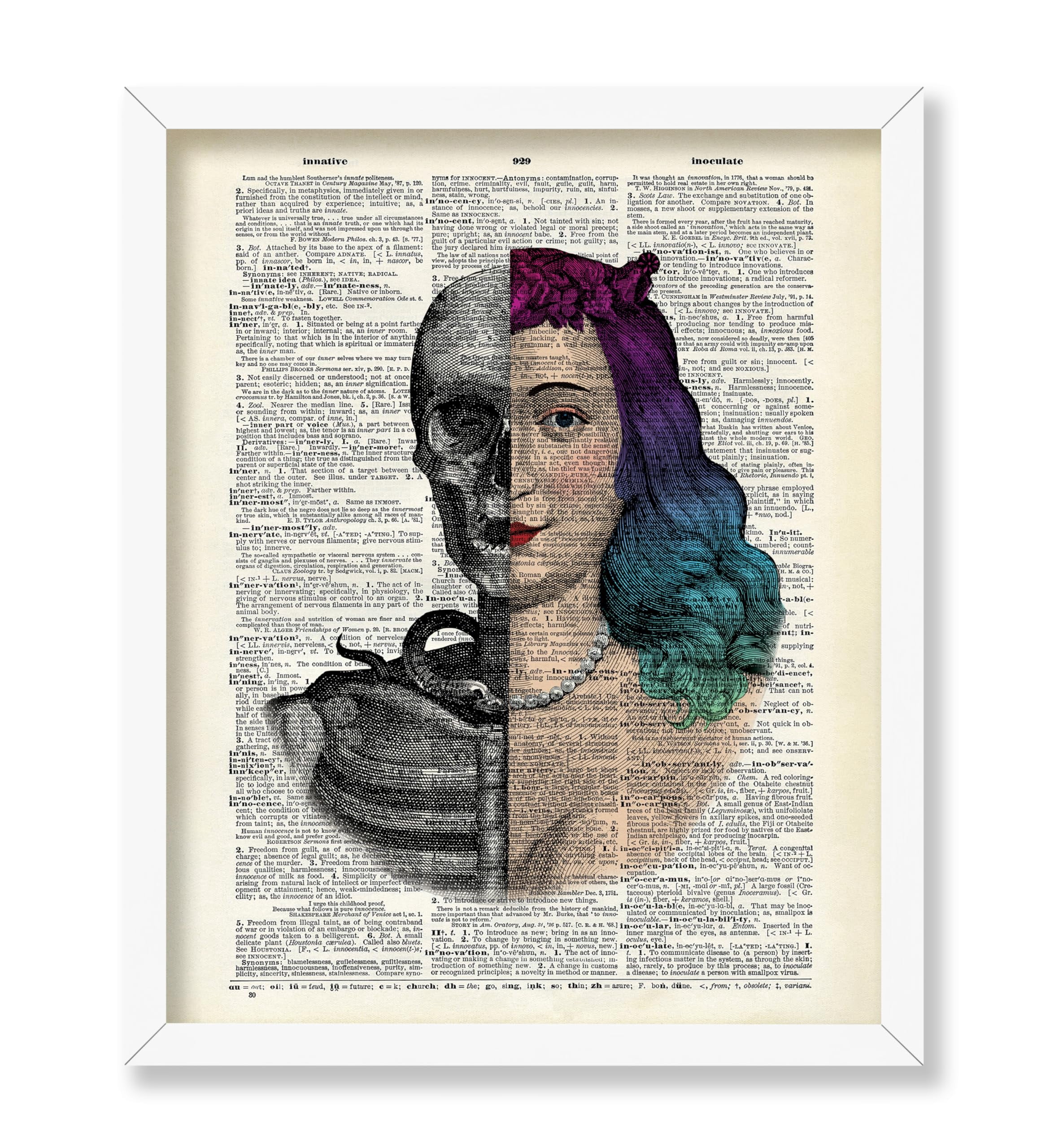 Poster Master Dictionary Art Poster - Skeleton Woman Print - Skeleton ...