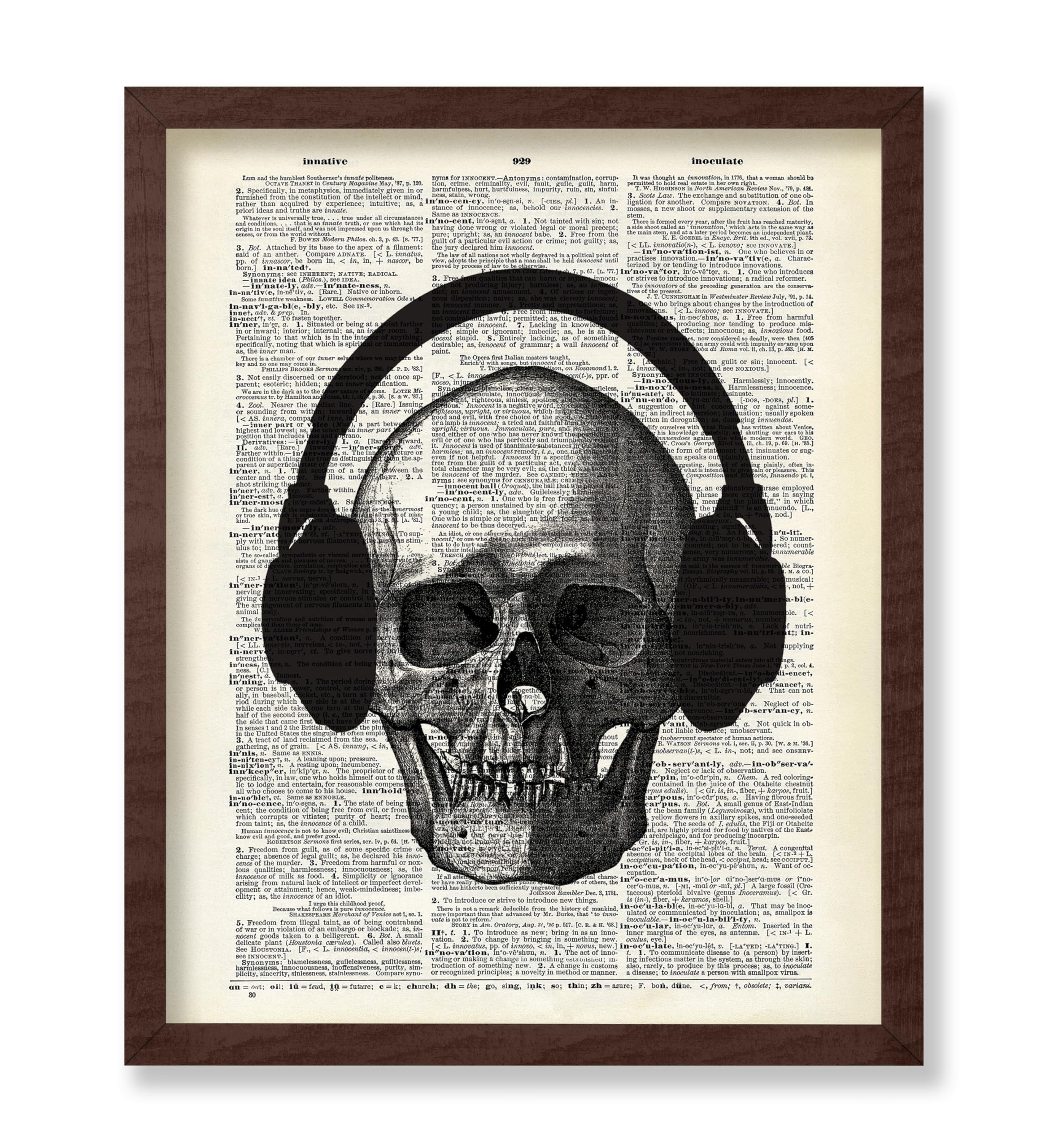 Poster Master Dictionary Art Poster - Skull with Headphone Print ...
