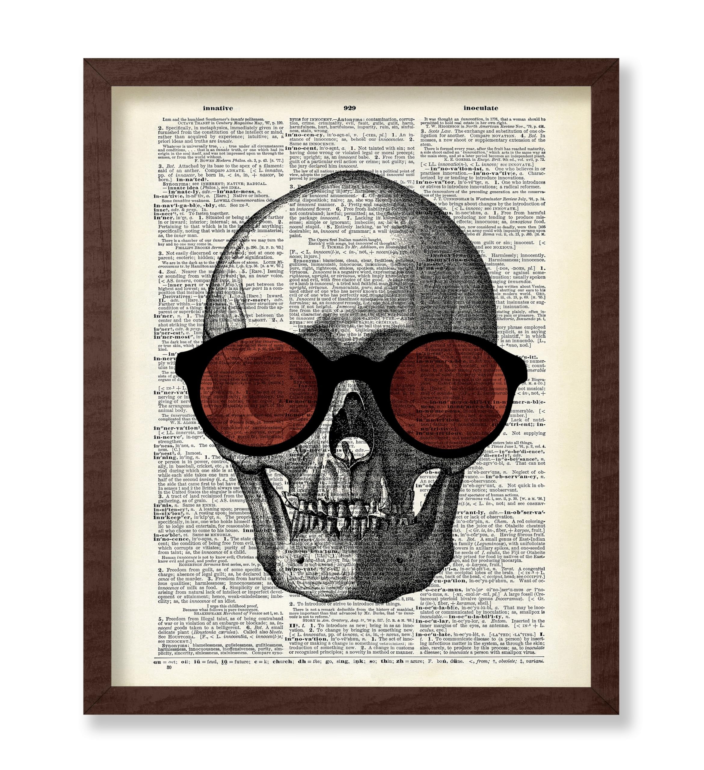 Poster Master Dictionary Art Poster - Skull in Sunglasses Print ...