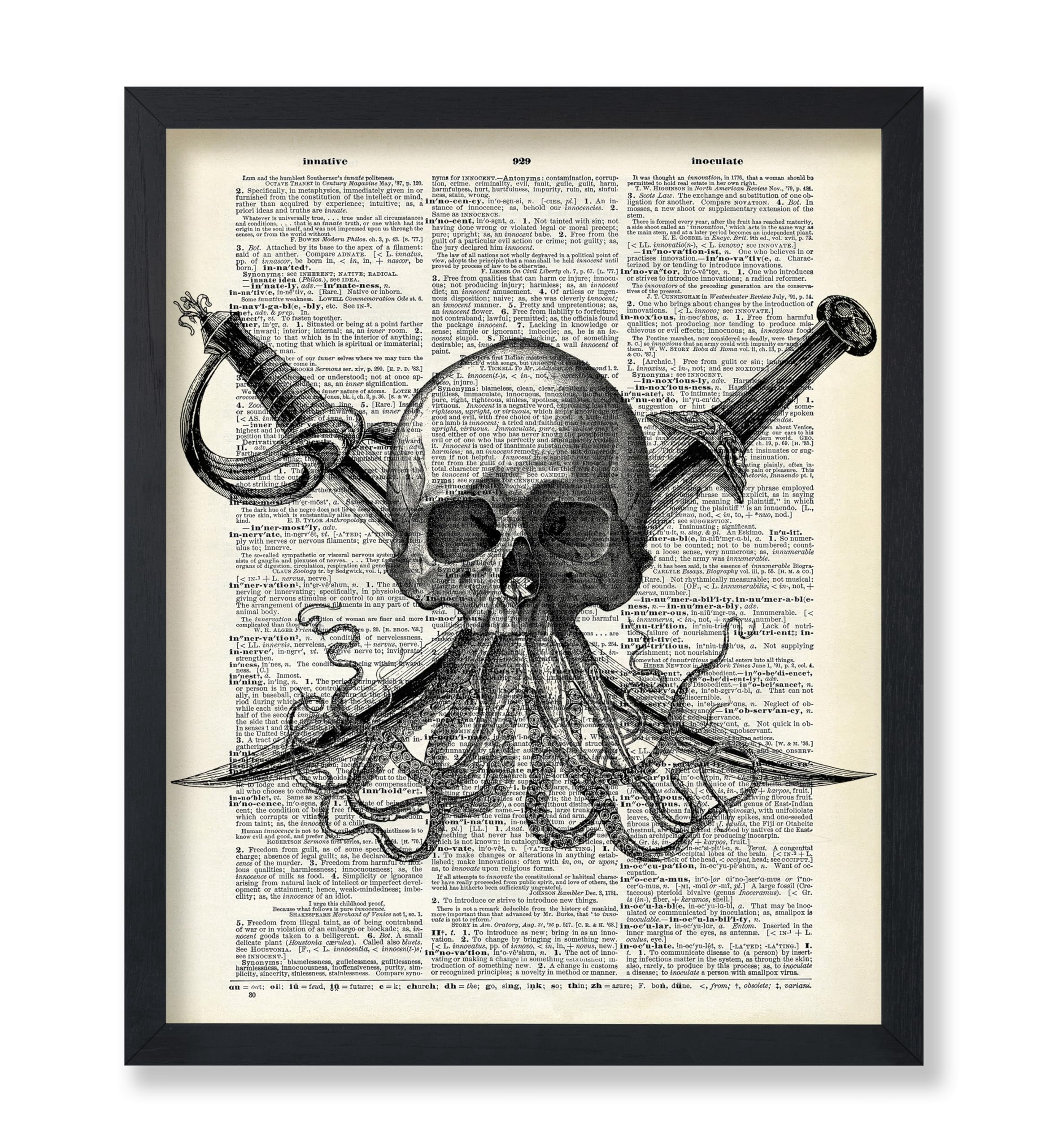 Poster Master Dictionary Art Poster - Skull Tentacles Print - Sword Art ...