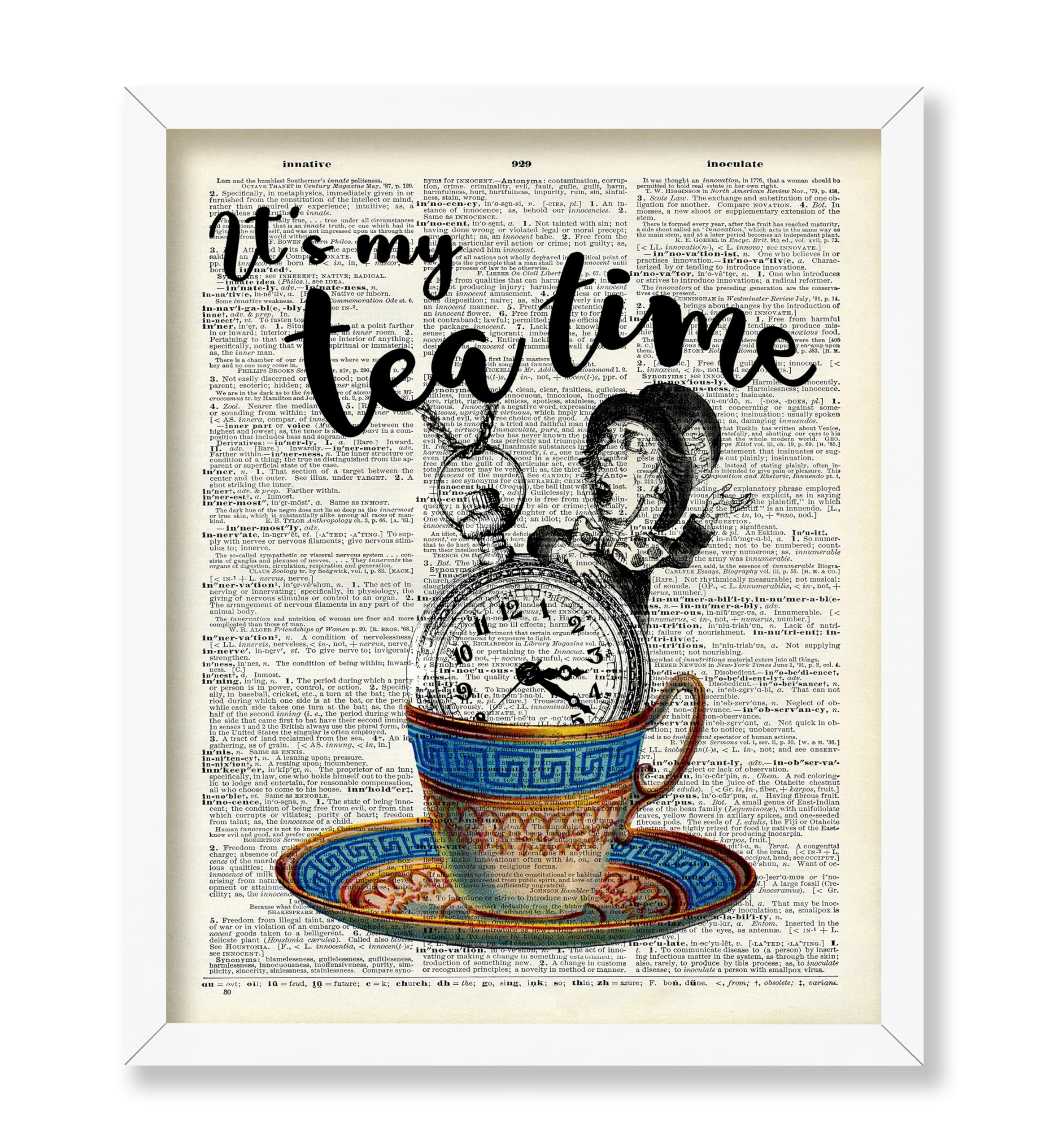 Poster Master Dictionary Art Poster - Tea Time Print - Mad Hatter Art - Alice Wonderland Art ...