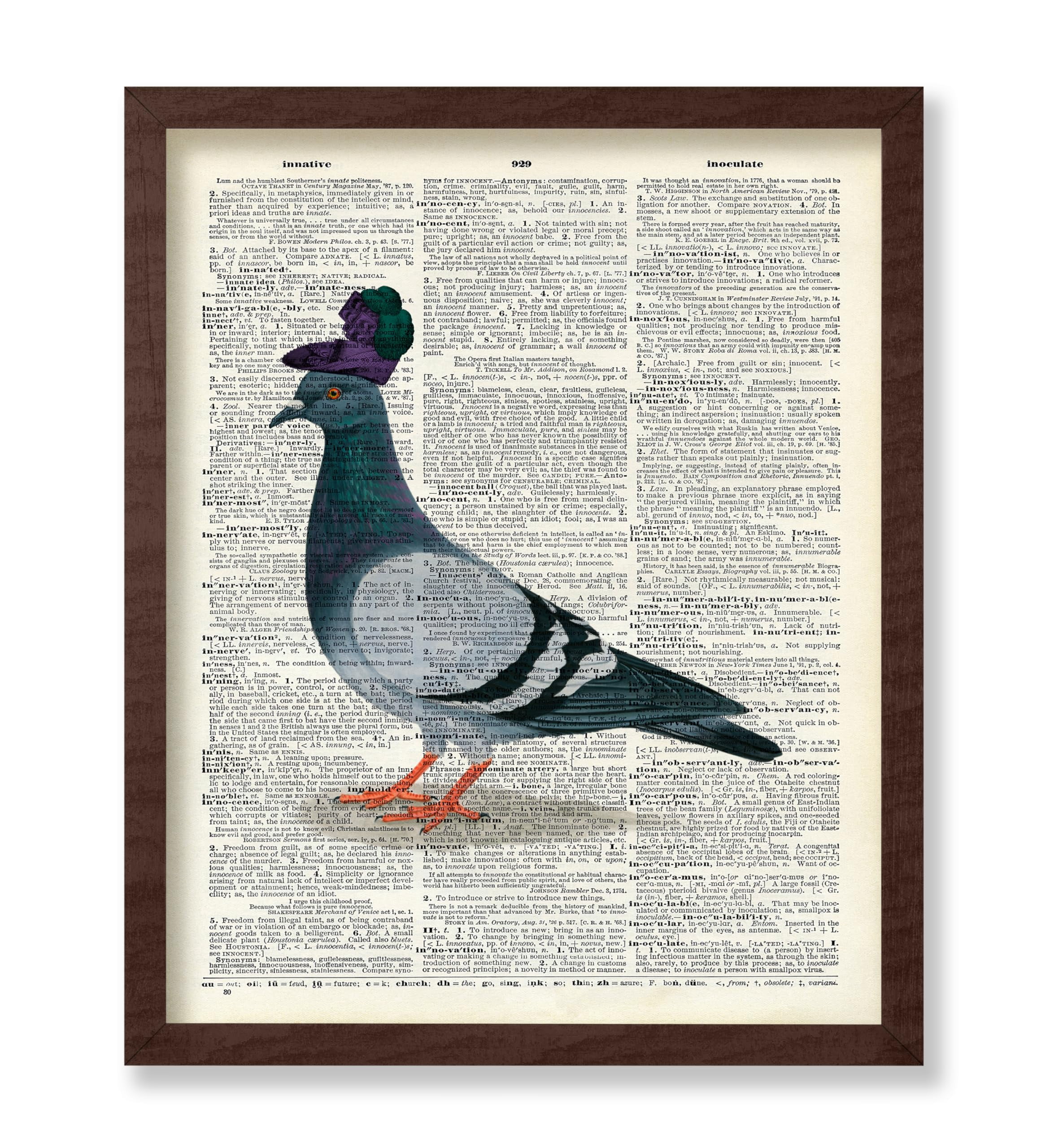 Poster Master Dictionary Art Poster - Victorian Pigeon Print - Bird Art ...