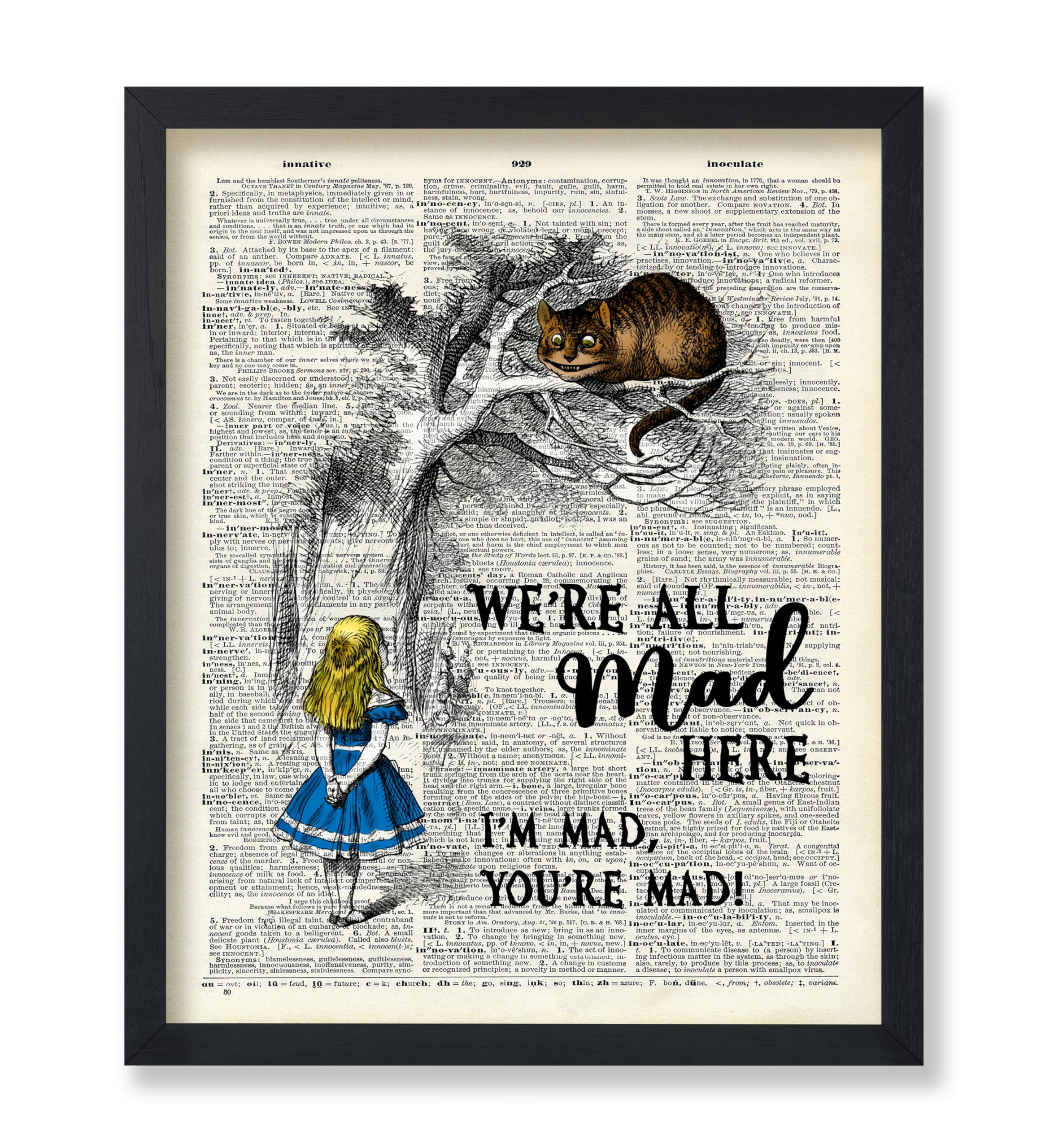 Poster Master Dictionary Art Poster - We're All Mad Here Print ...