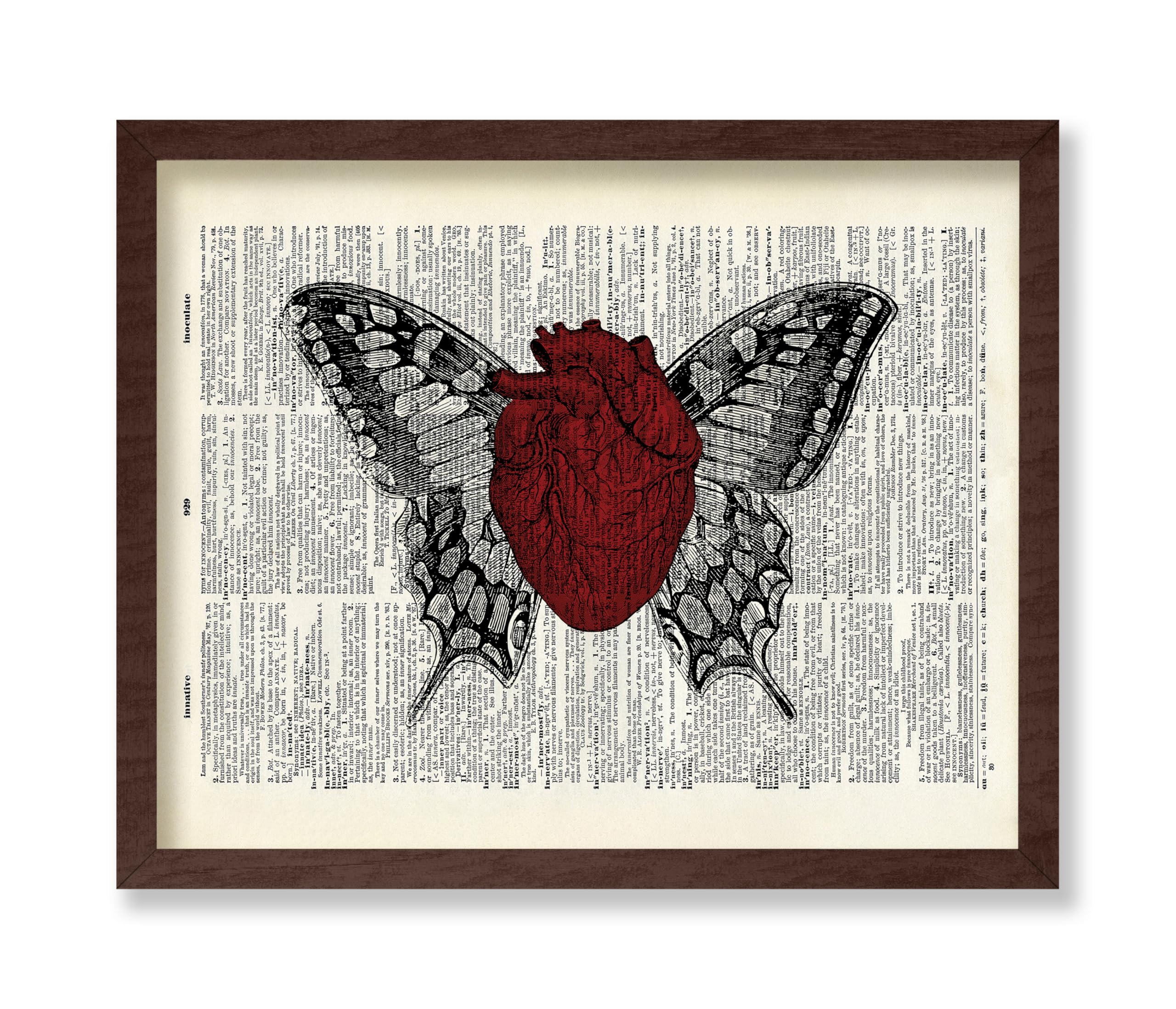 Poster Master Dictionary Art Poster - Winged Red Heart Print ...