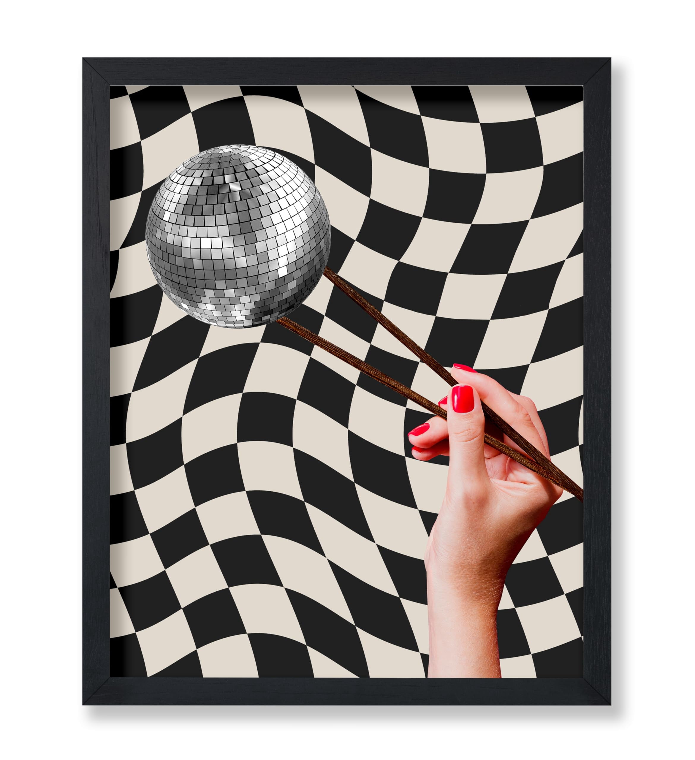 Poster Master Disco Ball Poster - Retro Chopstick Print - Disco Art ...