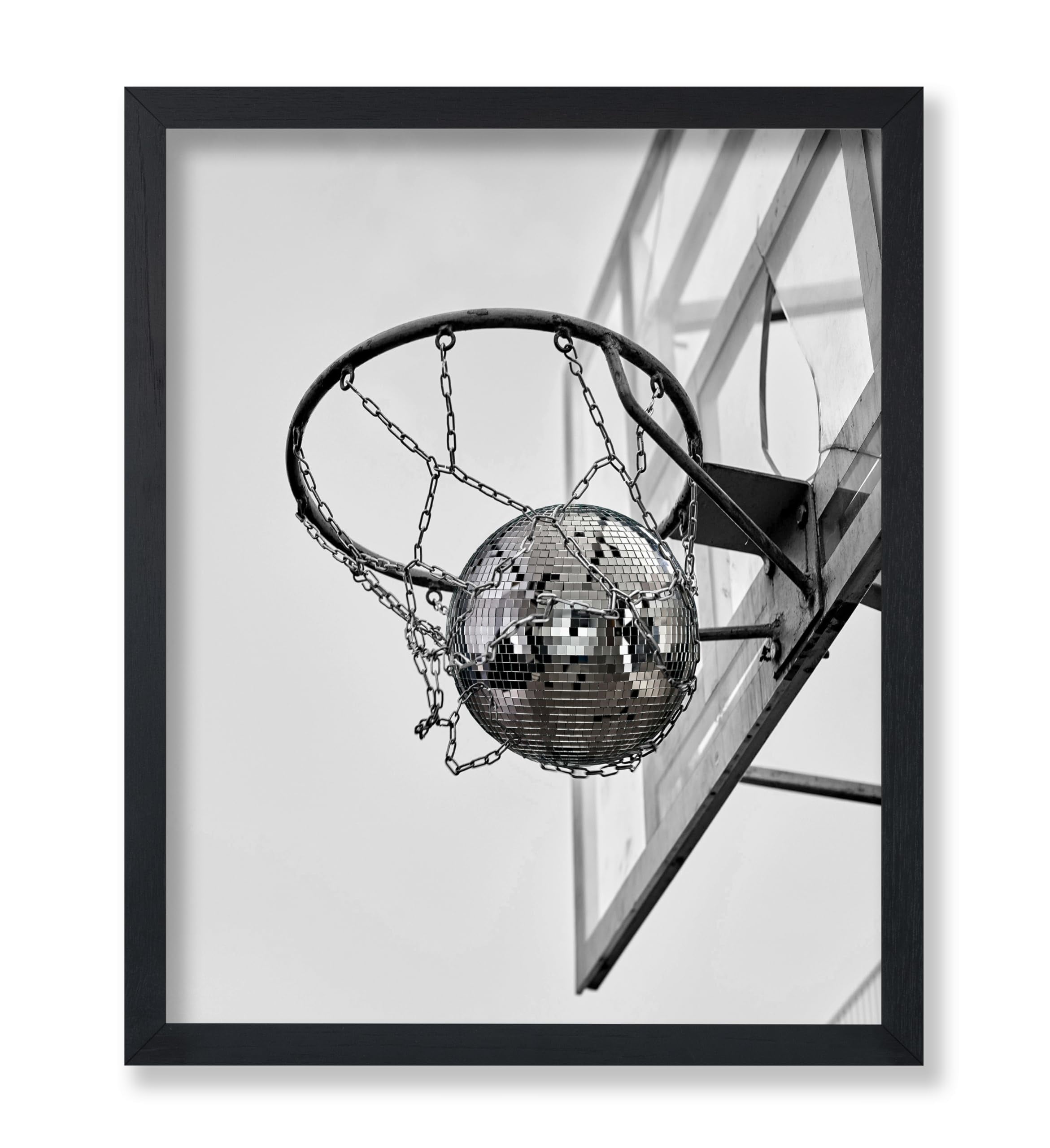 Poster Master Disco Ball Poster - Retro Basketball Ring Print - Funky ...