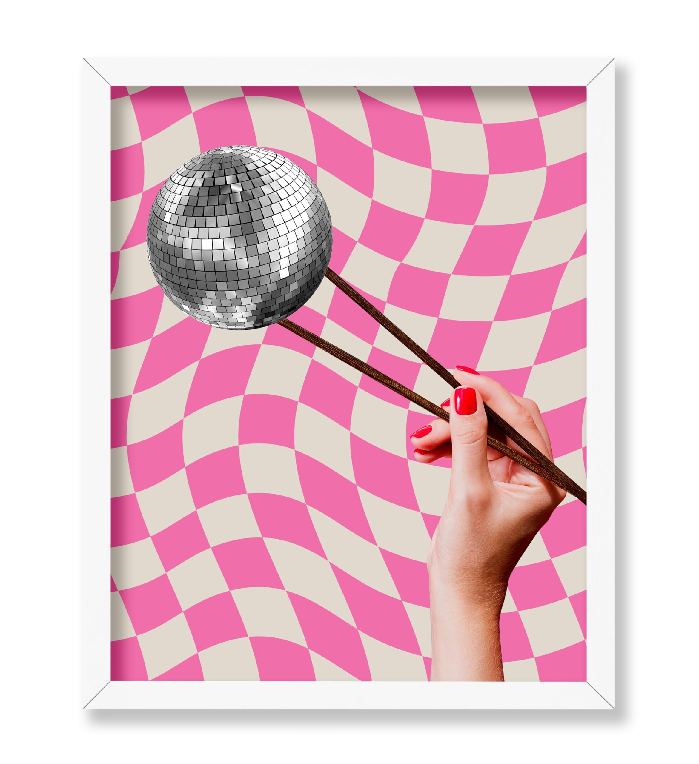 Poster Master Disco Ball Poster - Retro Chopstick Print - Disco Art ...