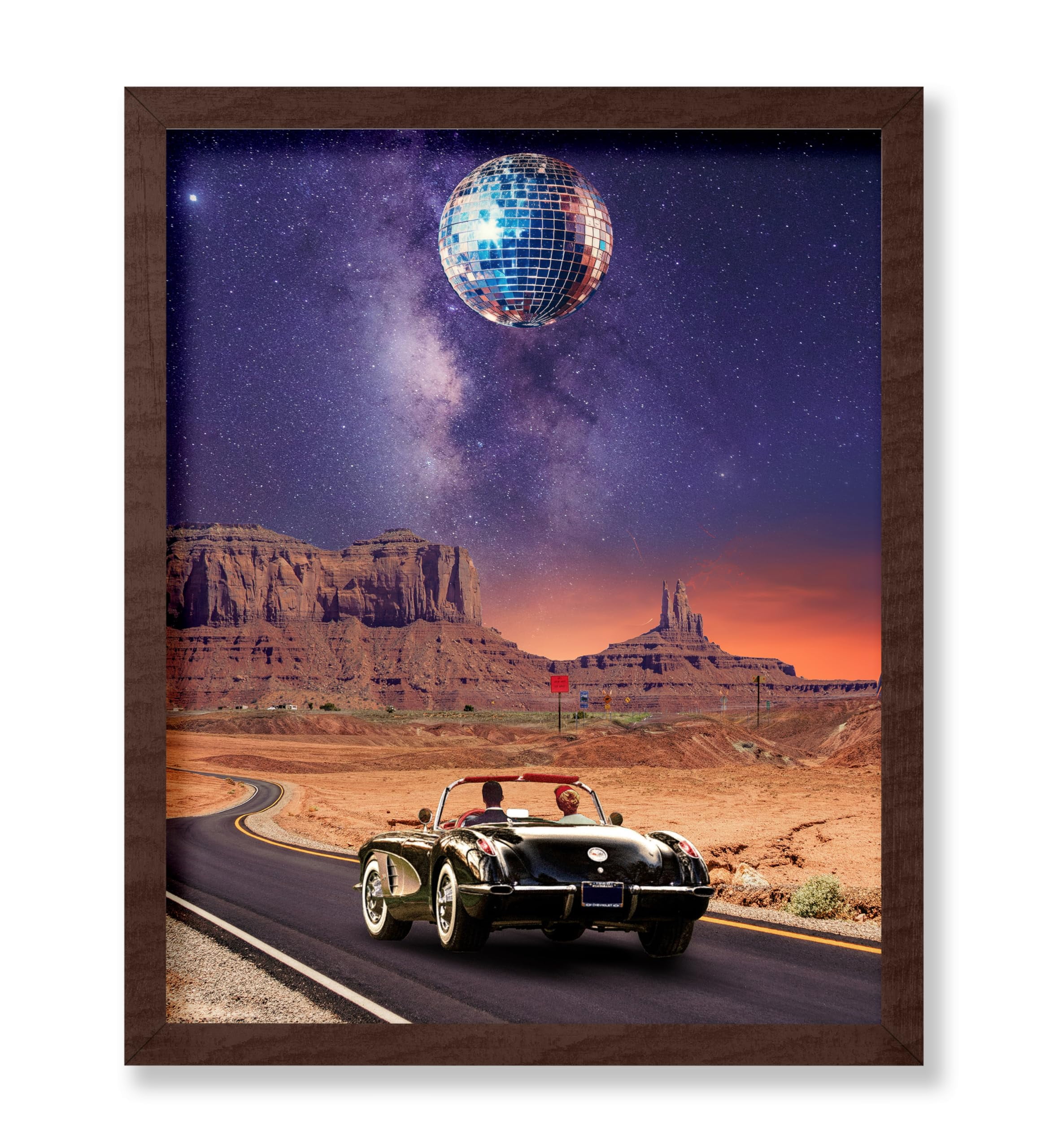 Poster Master Disco Ball Poster - Retro Disco Ball Moon In The Desert ...