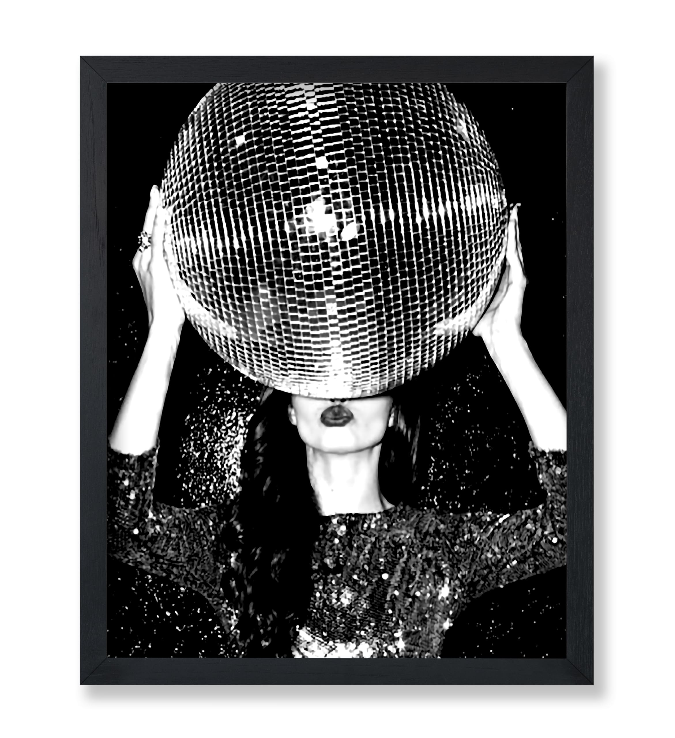 Poster Master Disco Ball Poster - Woman and Disco Ball Print - Disco ...