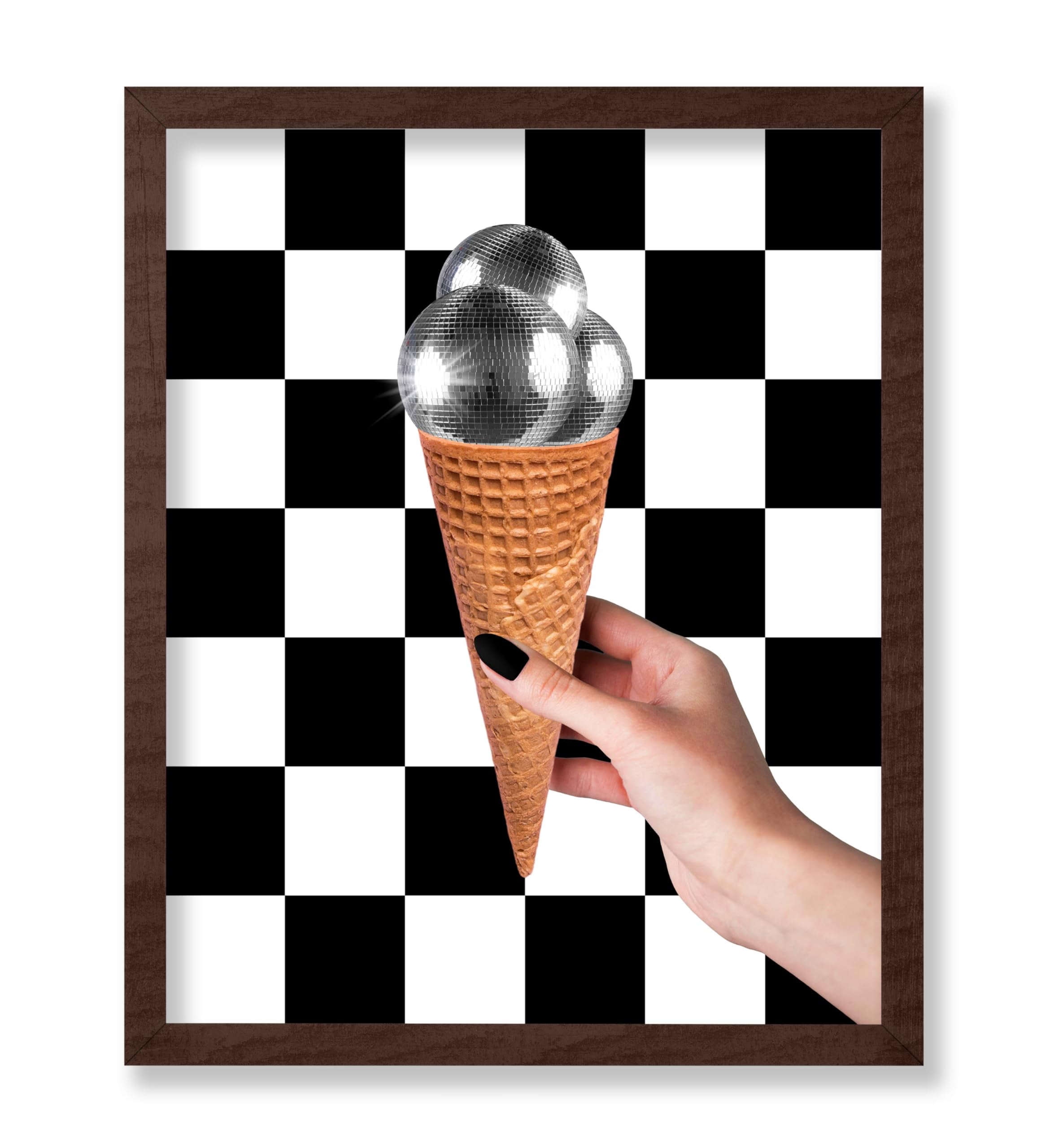 Poster Master Disco Balls Poster - Retro Ice Cream Cone Print - Disco ...