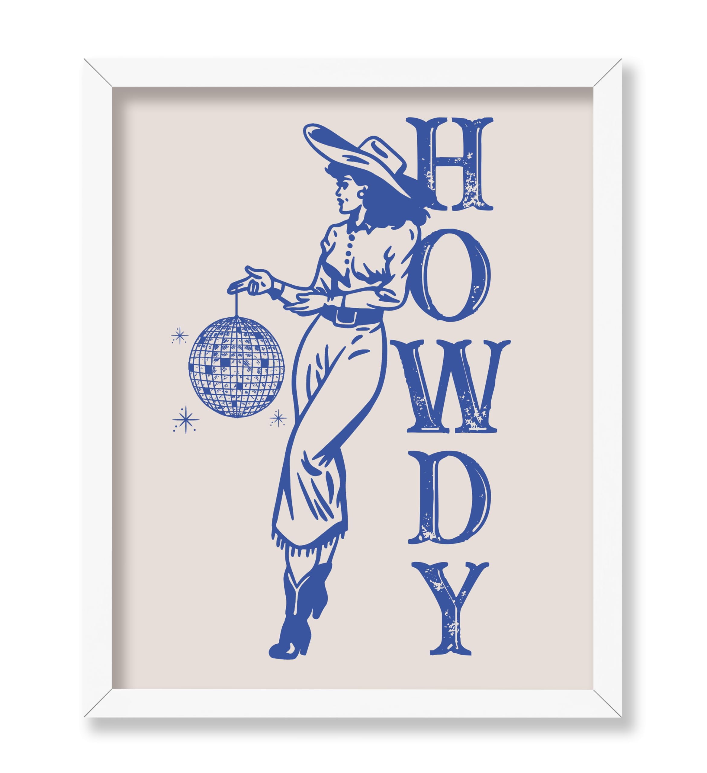Poster Master Disco Cowgirl Poster - Retro Blue Cowgirl Print - Western ...