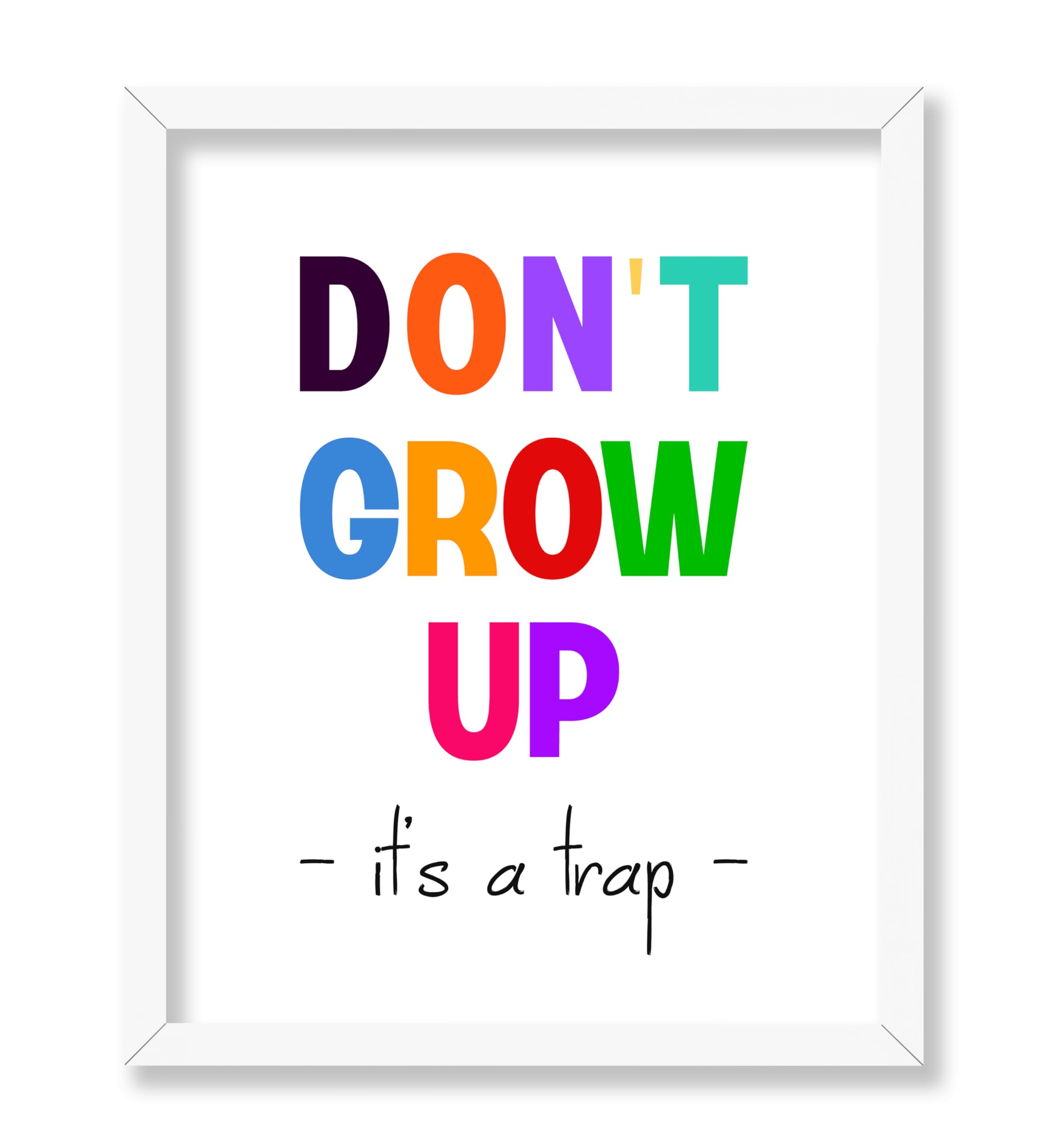 Poster Master Don't Grow Up It's A Trap Poster - Typography Print - Rainbow Art - Nursery Art ...
