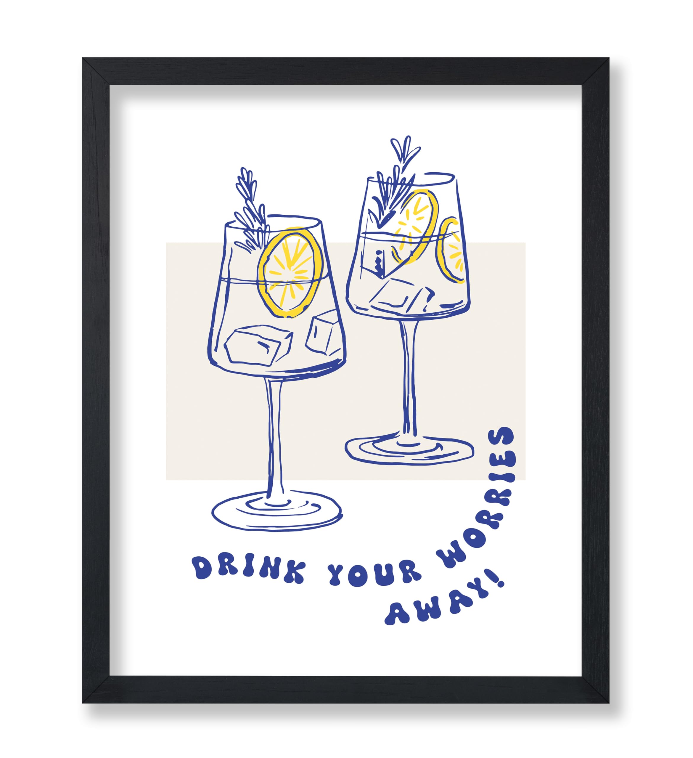 Poster Master Drink Your Worries Away Poster - Retro Cocktail Print ...