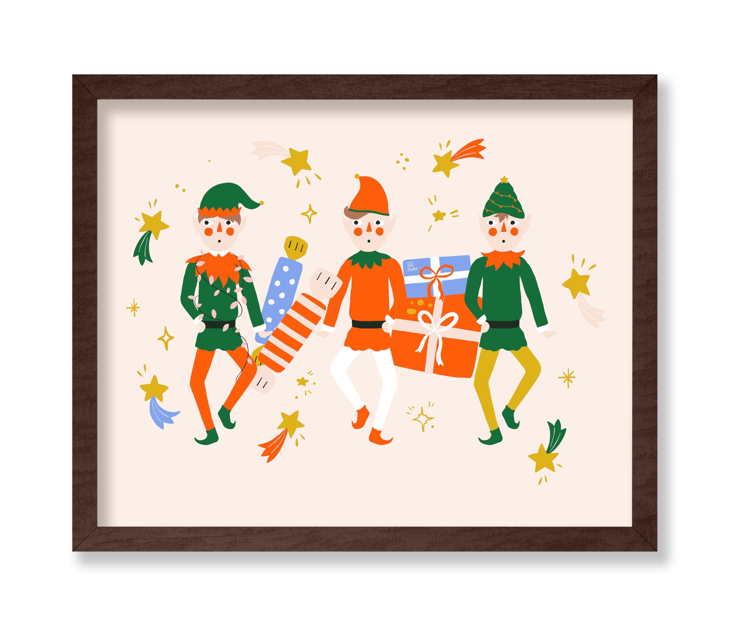 Poster Master Elf Poster - Elves With Presents Print - Winter Holiday ...