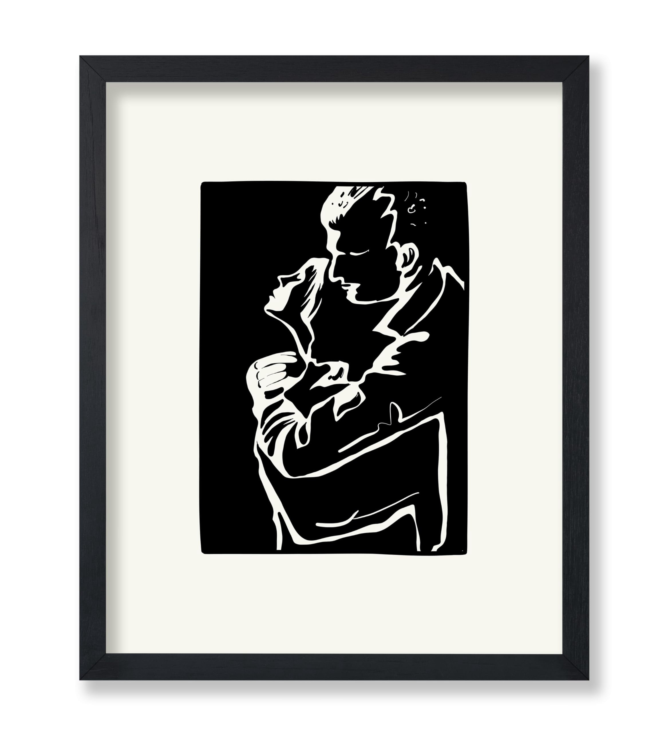 Poster Master Embrace Poster - Retro Couple Print - Valentine's Day Art ...
