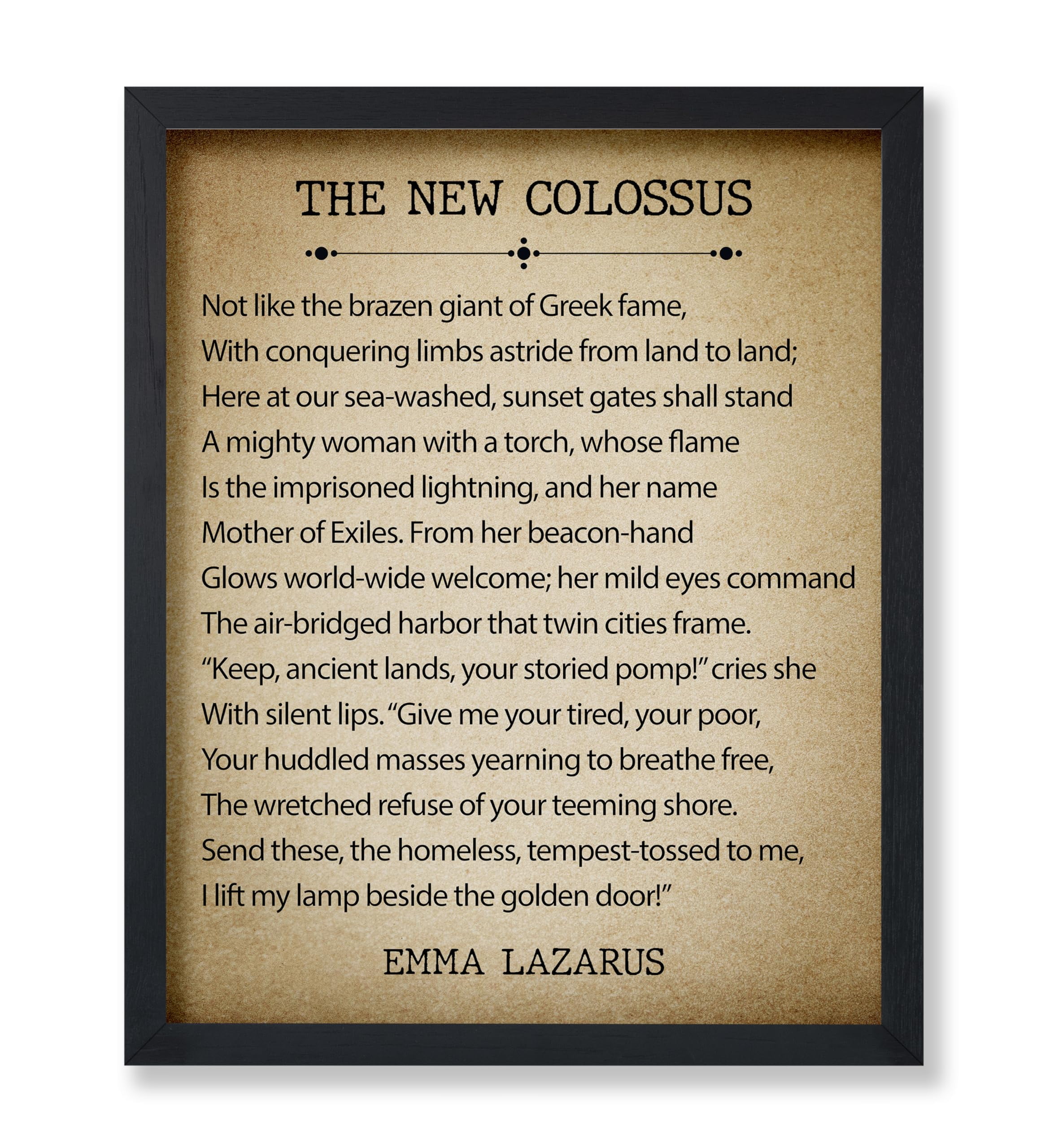 Poster Master Emma Lazarus Poster - The New Colossus Print - Poetry Art ...