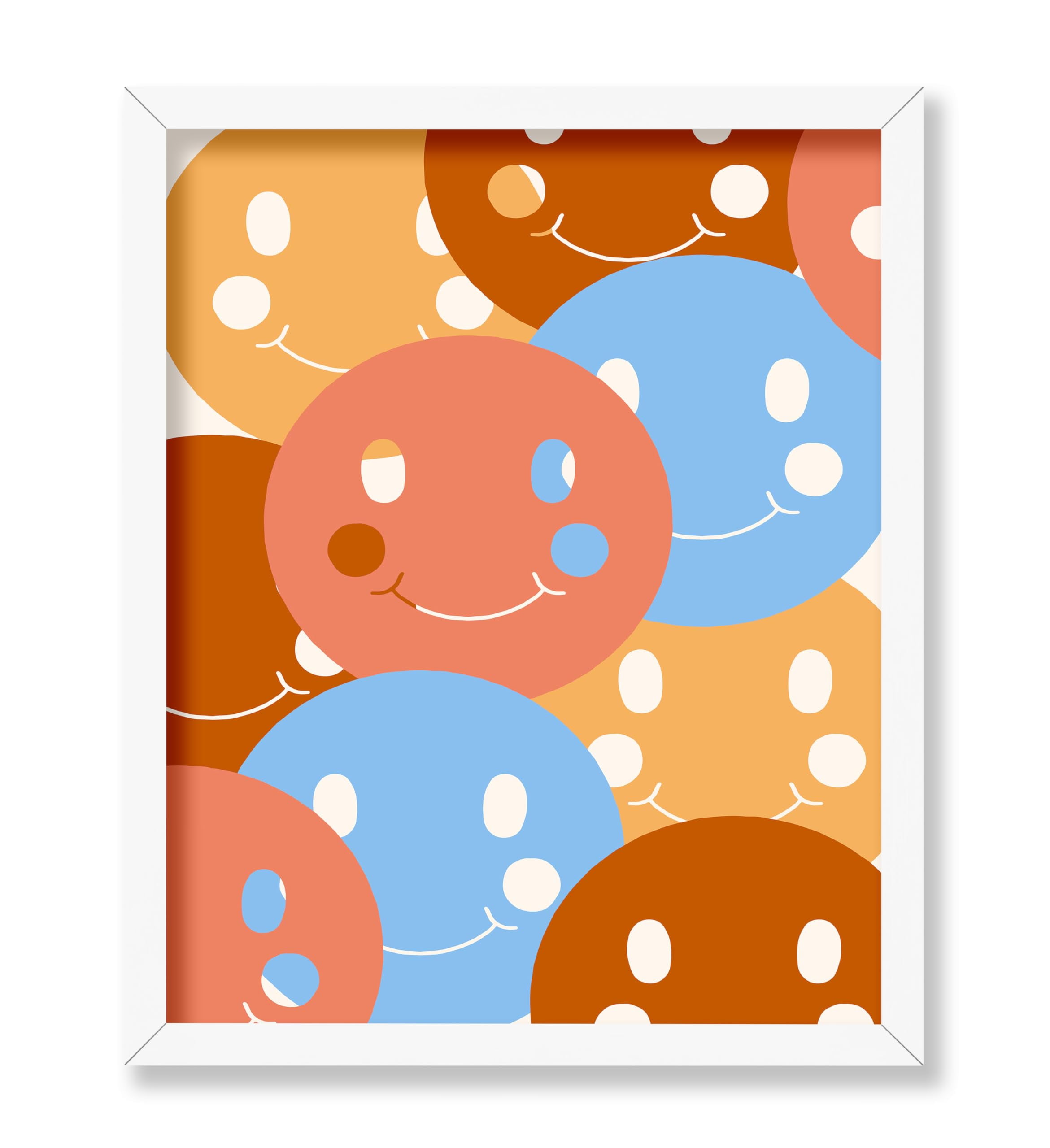Poster Master Emoticon Poster - Retro Smiley Faces Print - Abstract Art ...