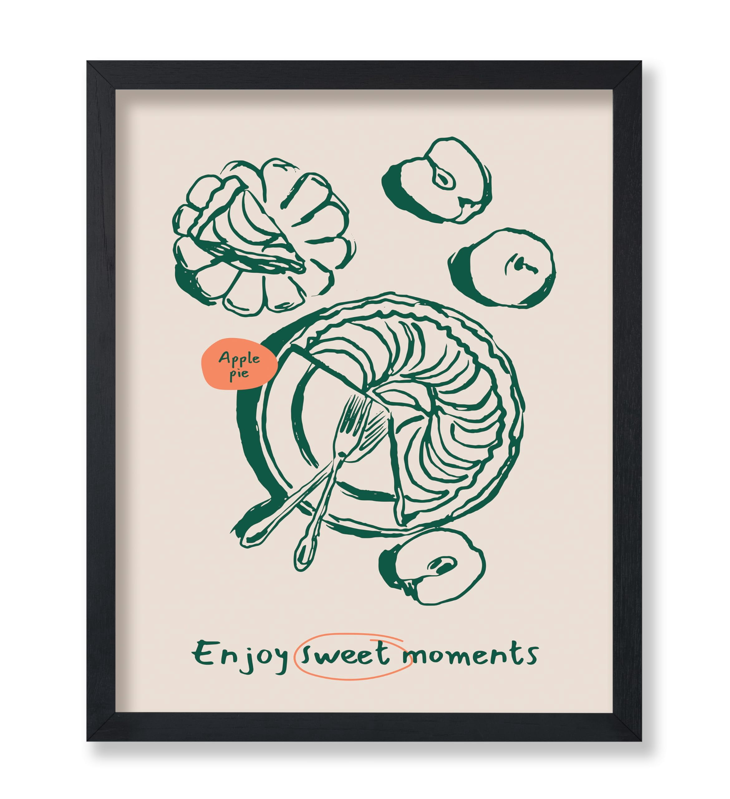 Poster Master Enjoy Sweet Moments Poster - Retro Apple Pie Print ...