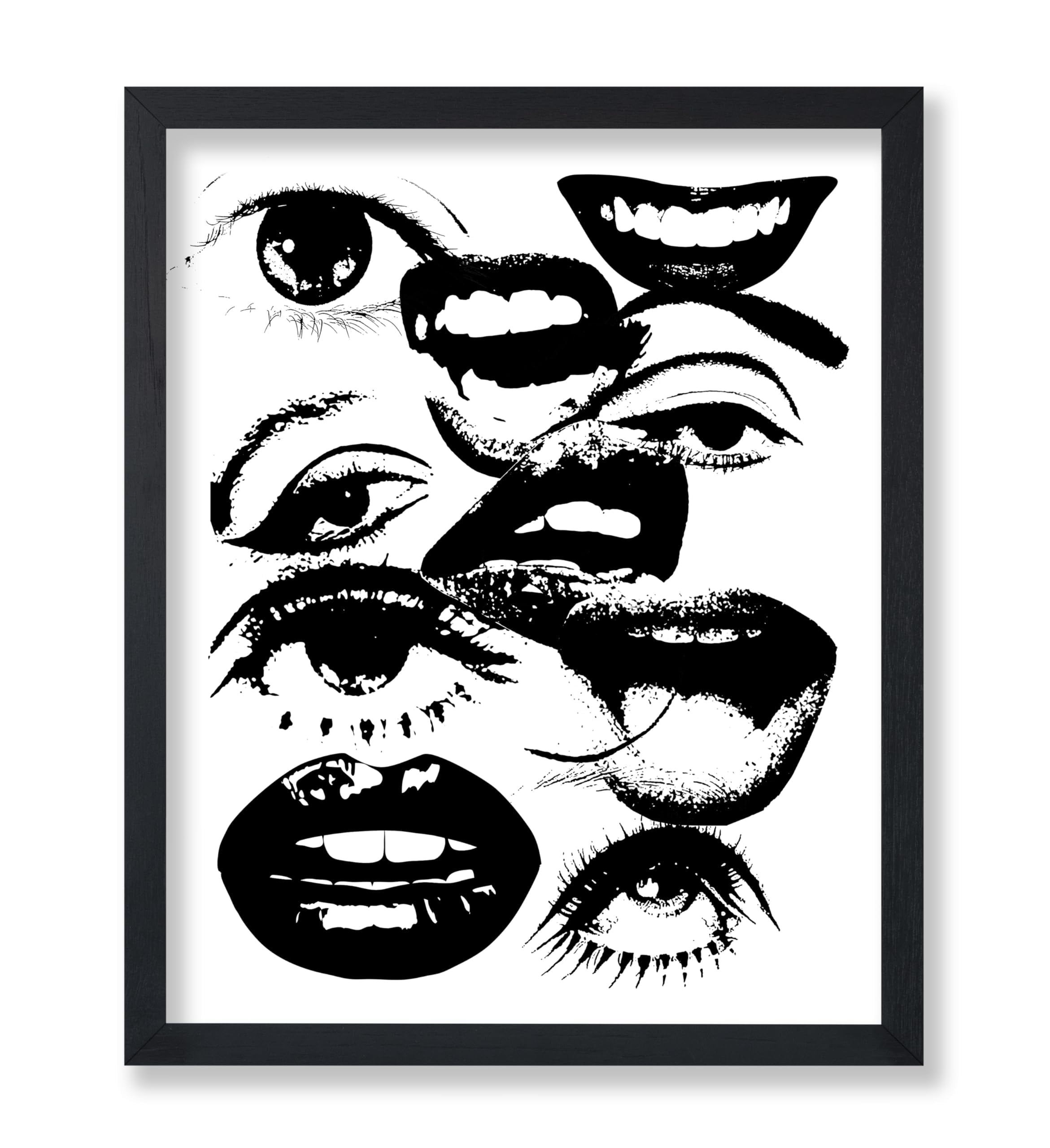 Poster Master Face Poster - Retro Abstract Print - Funky Art - Black ...