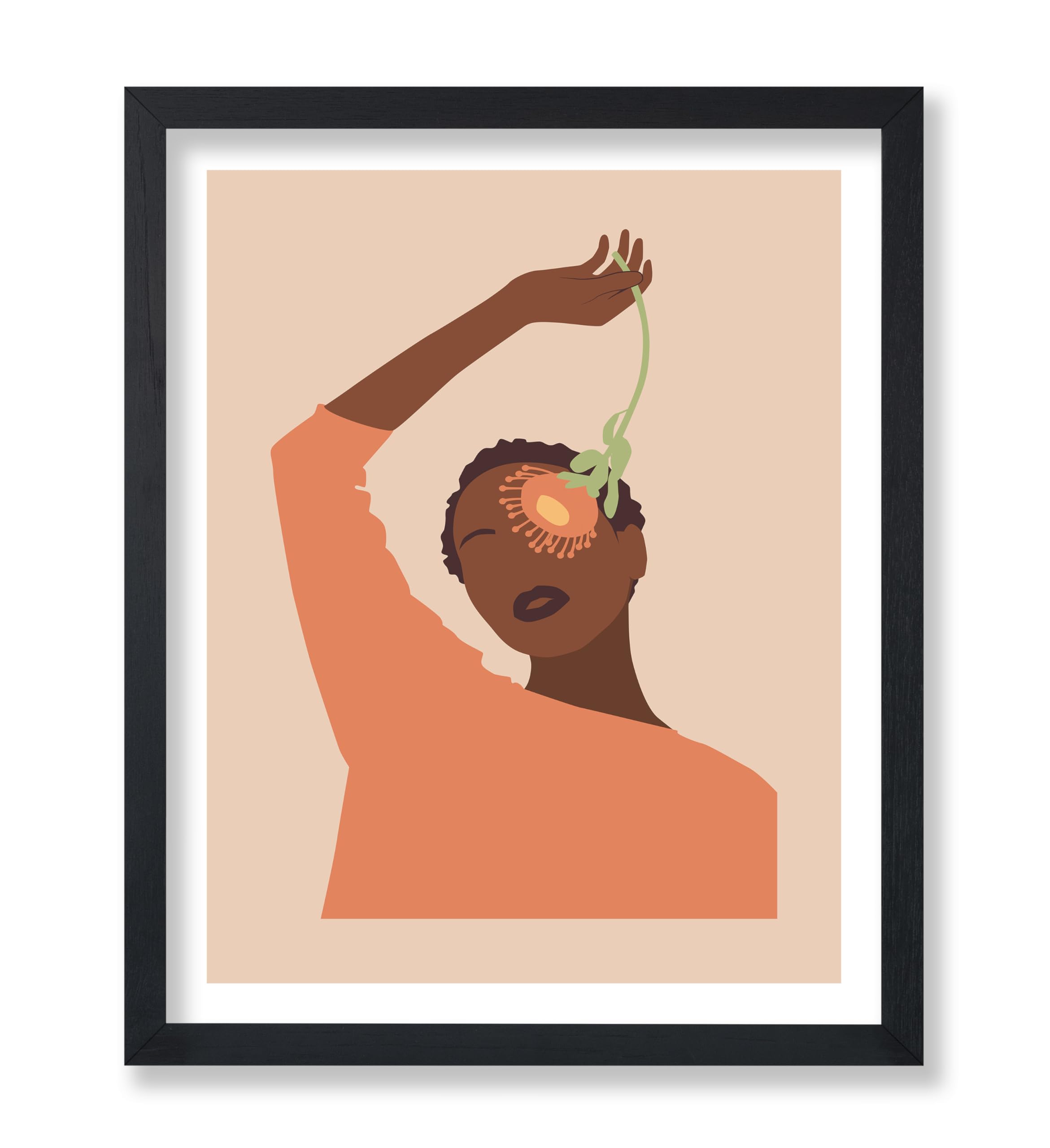 Poster Master Faceless Lady Poster - Retro Woman Print - Floral Art ...