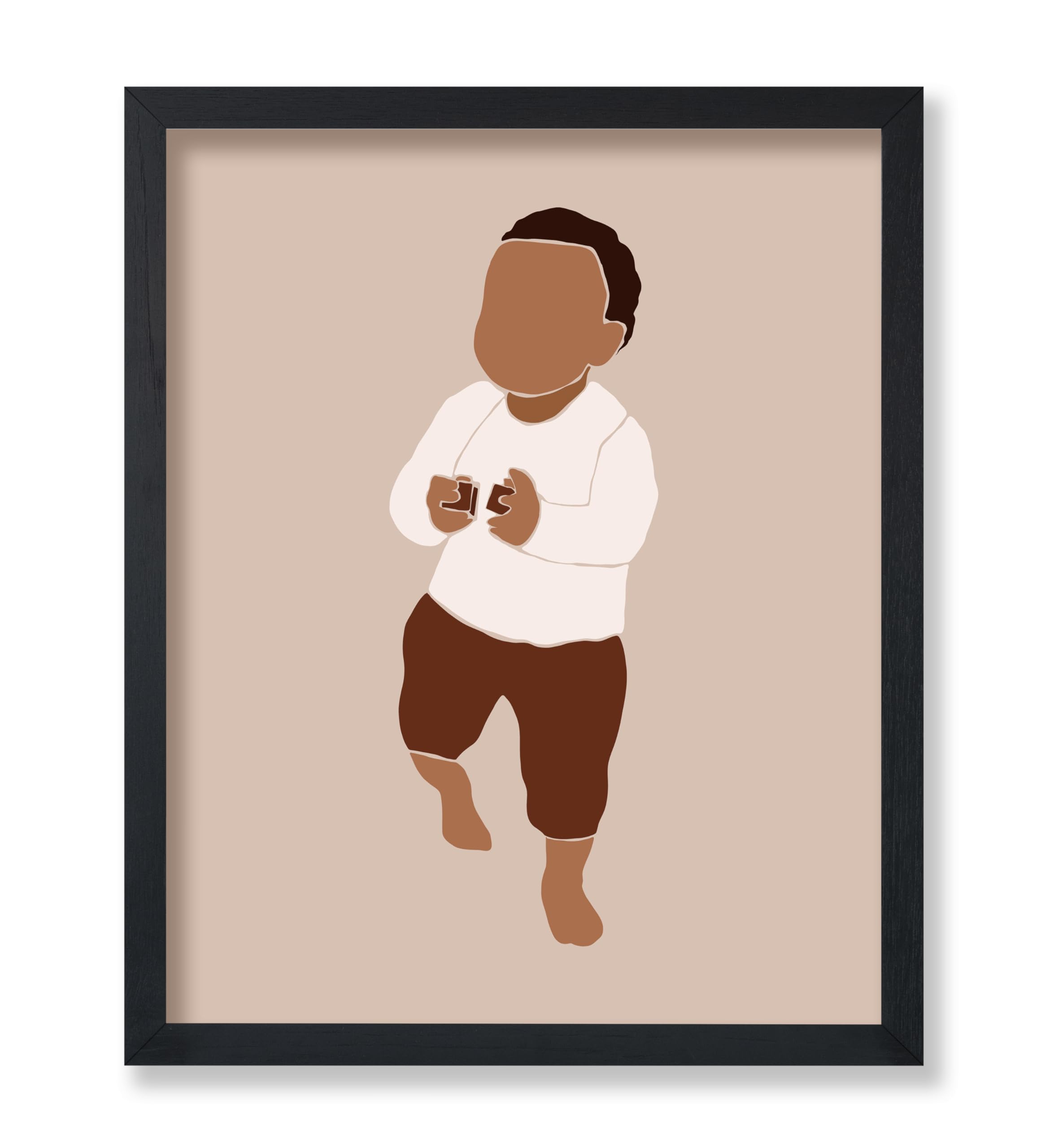 Poster Master Faceless Poster - Retro Child With Blocks Print - Little ...