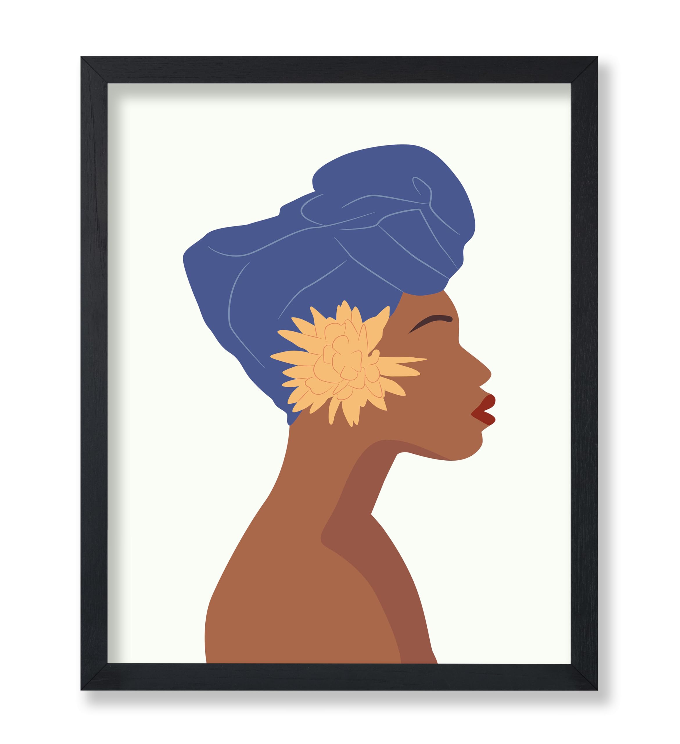 Poster Master Faceless Woman Poster - Retro Flower Behind Ear Print ...