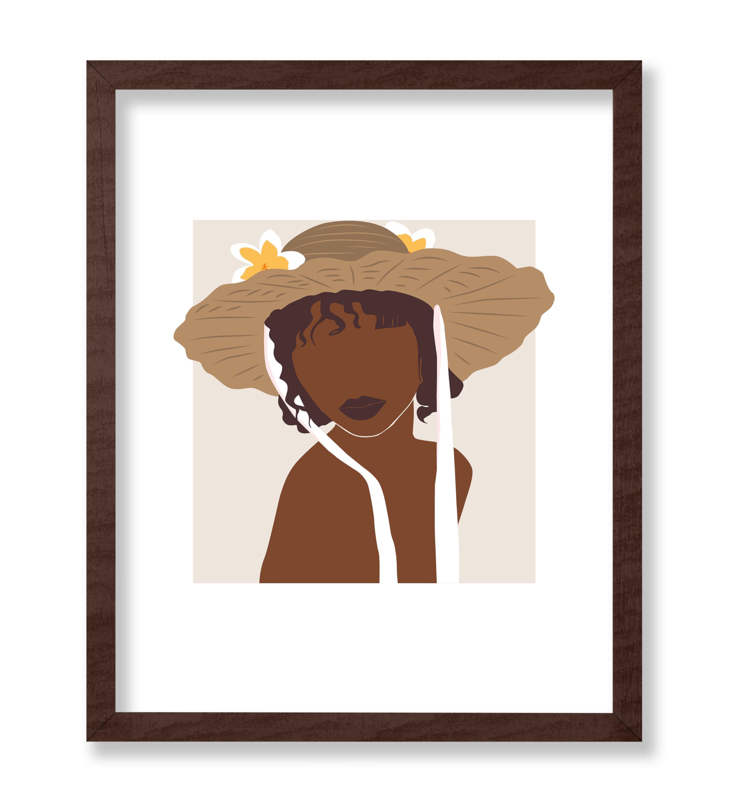 Poster Master Faceless Woman Poster - Retro Woman In Hat Print - Floral ...