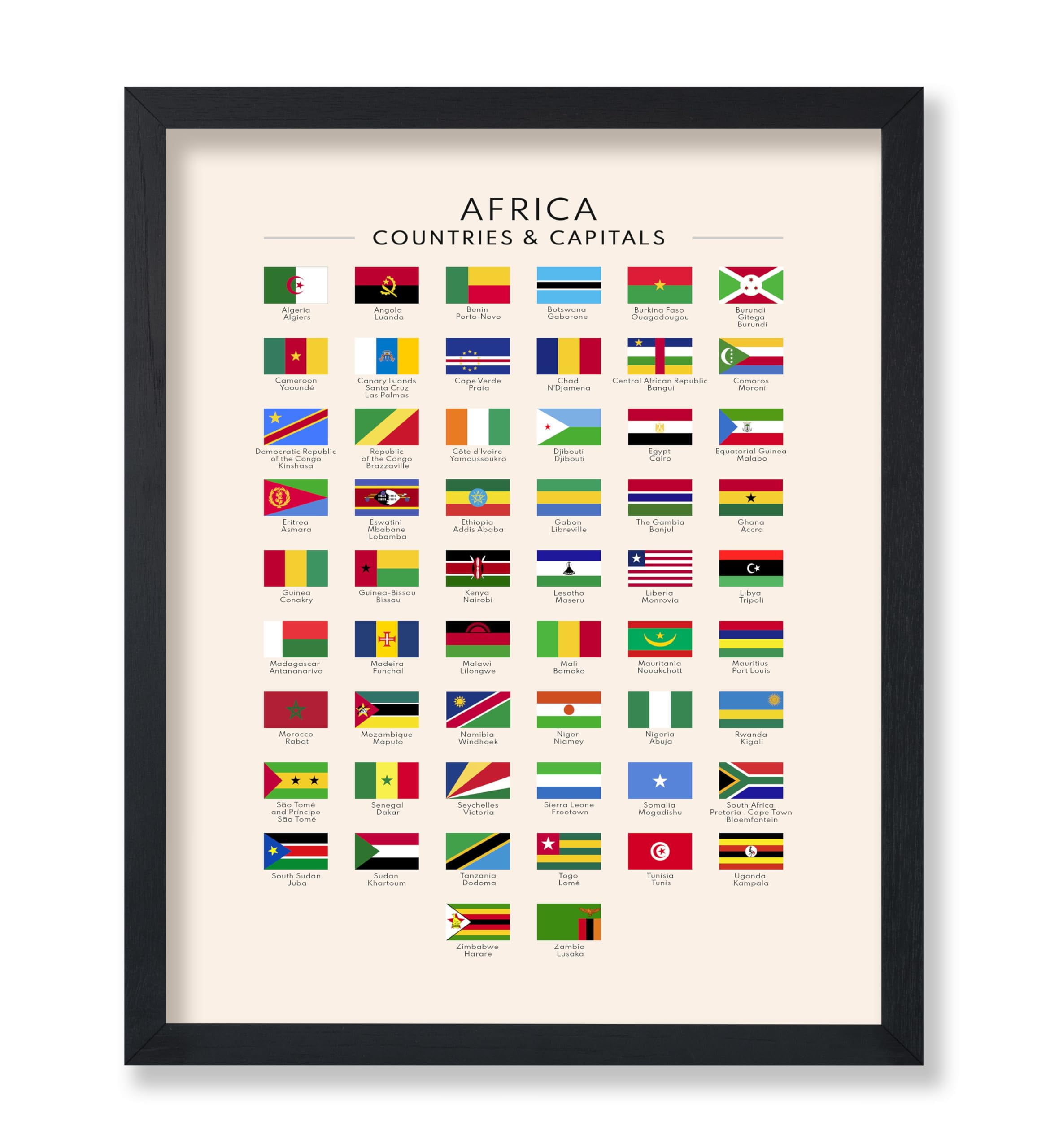 Poster Master Flags of Africa Poster - African Countries & Capitals ...