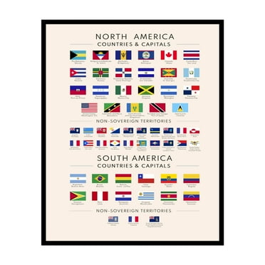 Iconic Arts Laminated 24"x31" Poster: Detailed Political map of South ...