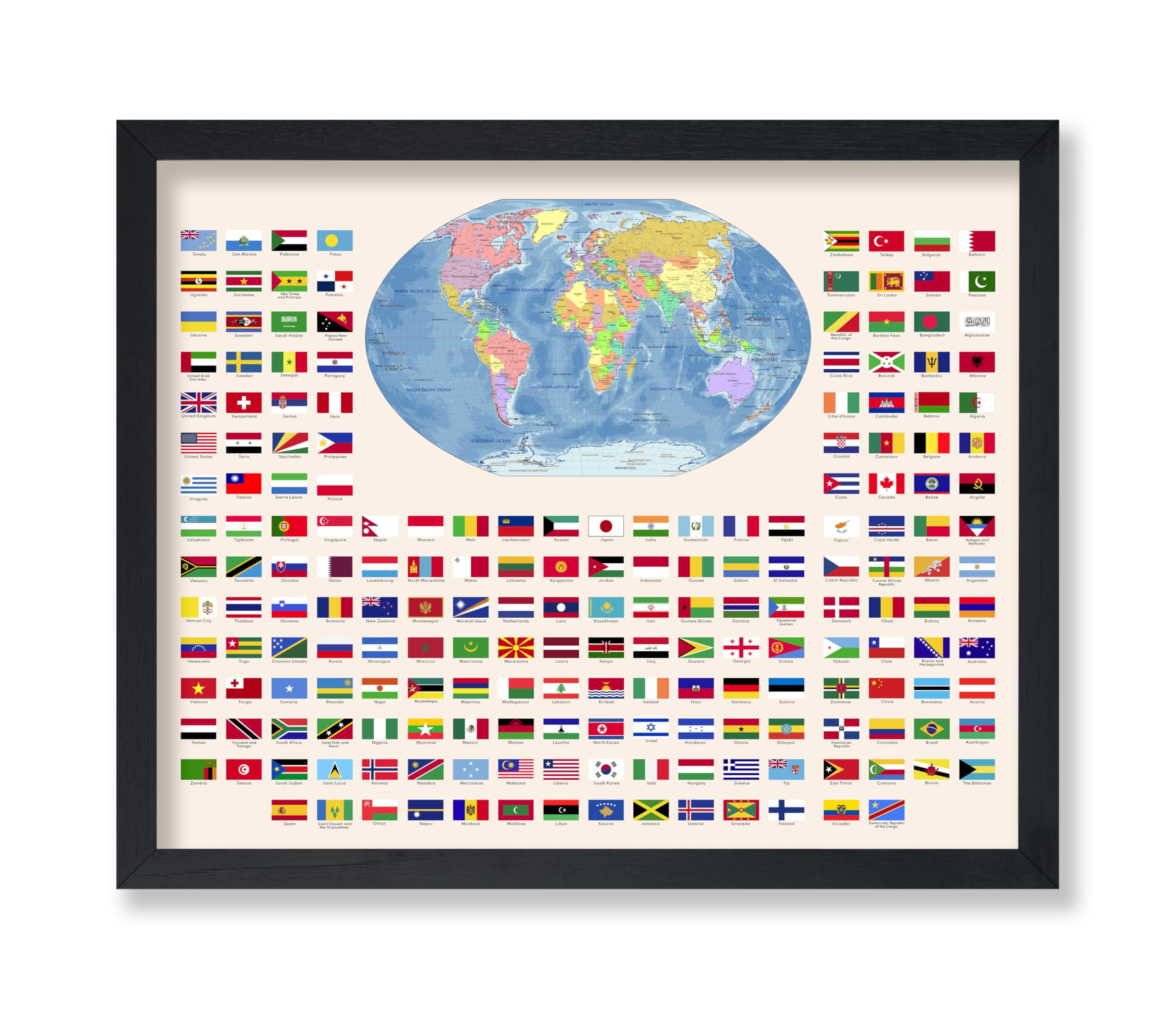 Poster Master Flags of the World Poster - World Map Print - Learning ...