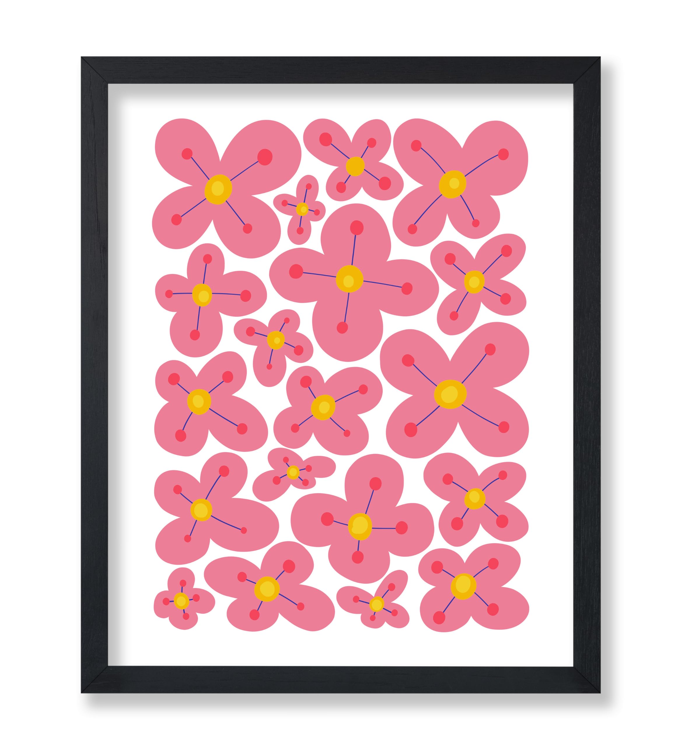 Poster Master Floral Poster - Retro Pink Flower Print - Groovy Flowers ...