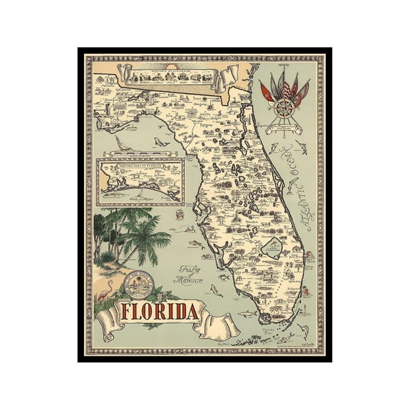 Florida Map Wall Art