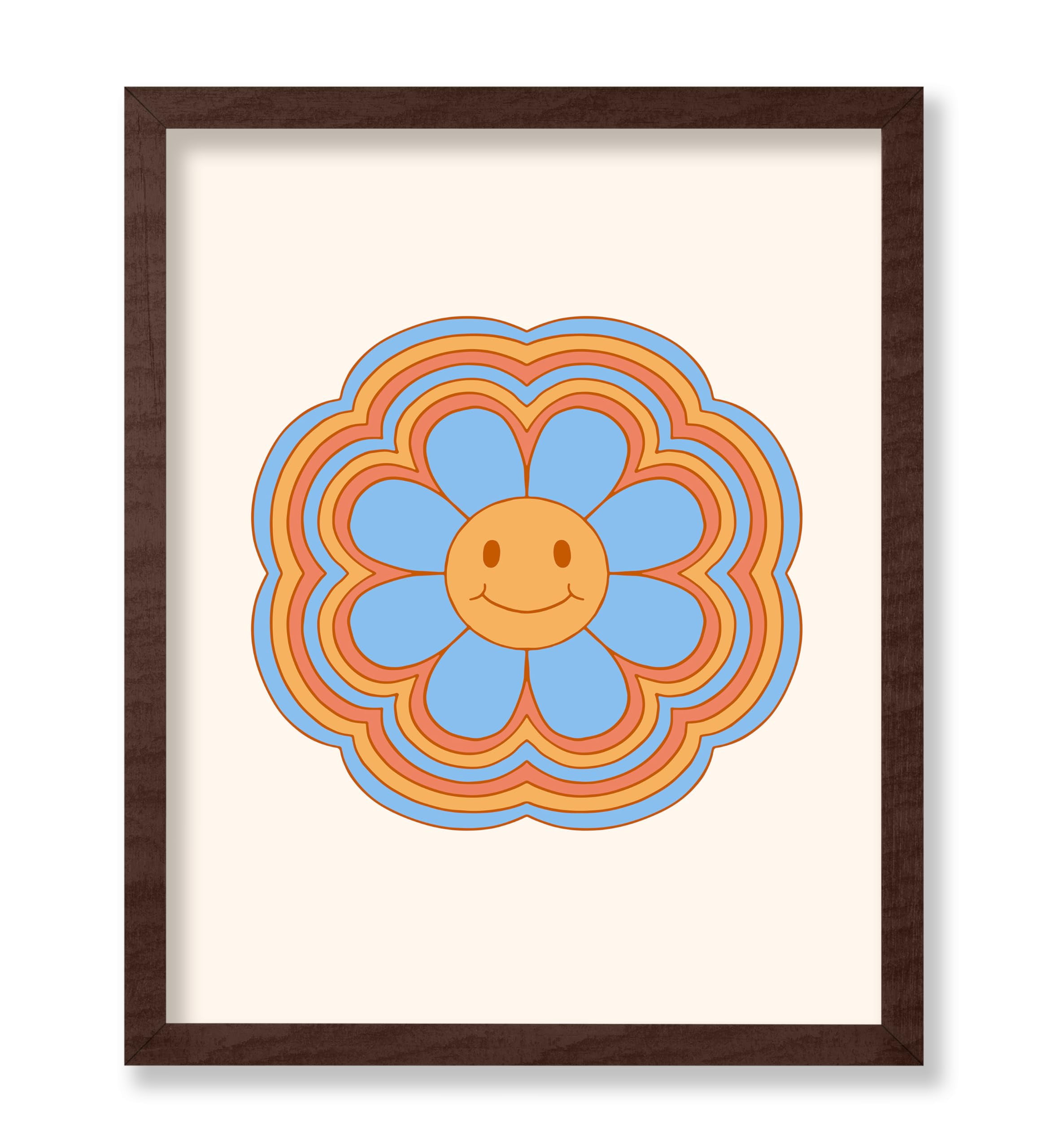 Poster Master Flower Poster - Retro Emoticon Print - Smiley Face Art ...