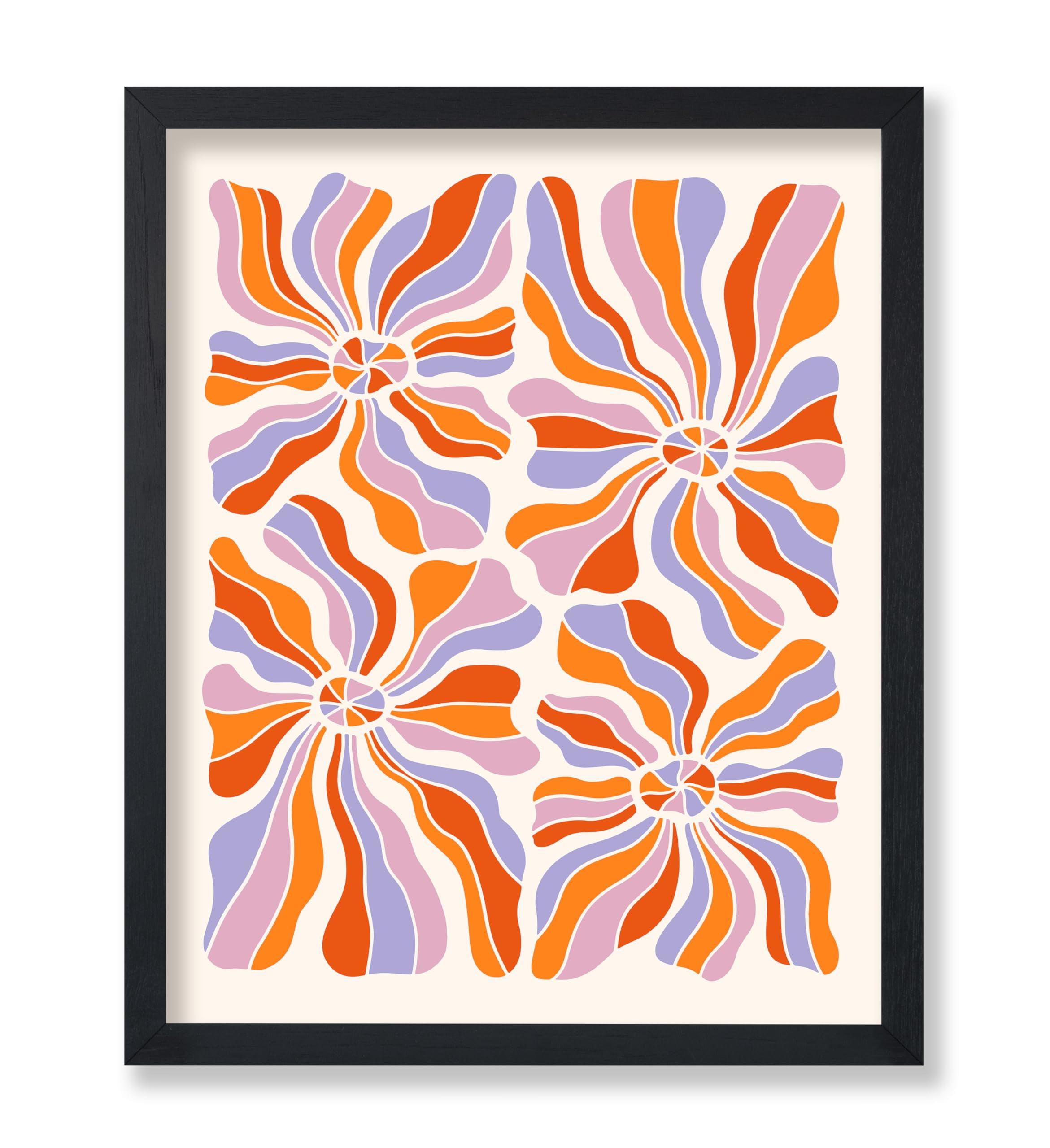 Poster Master Flower Poster - Retro Groovy Flowers Print - Boho Art ...