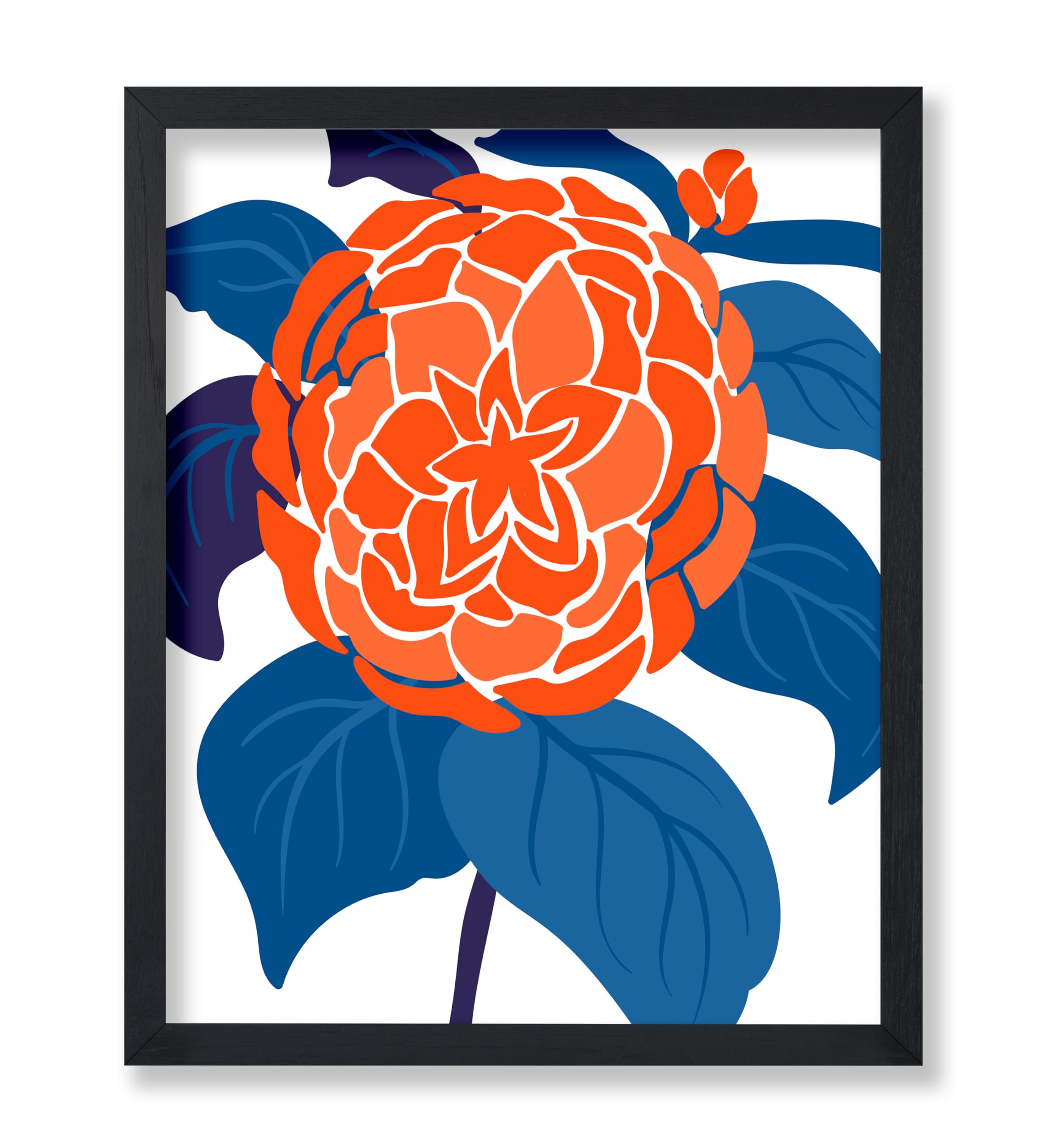 Poster Master Flower Poster - Retro Orange Peony Print - Abstract Art ...
