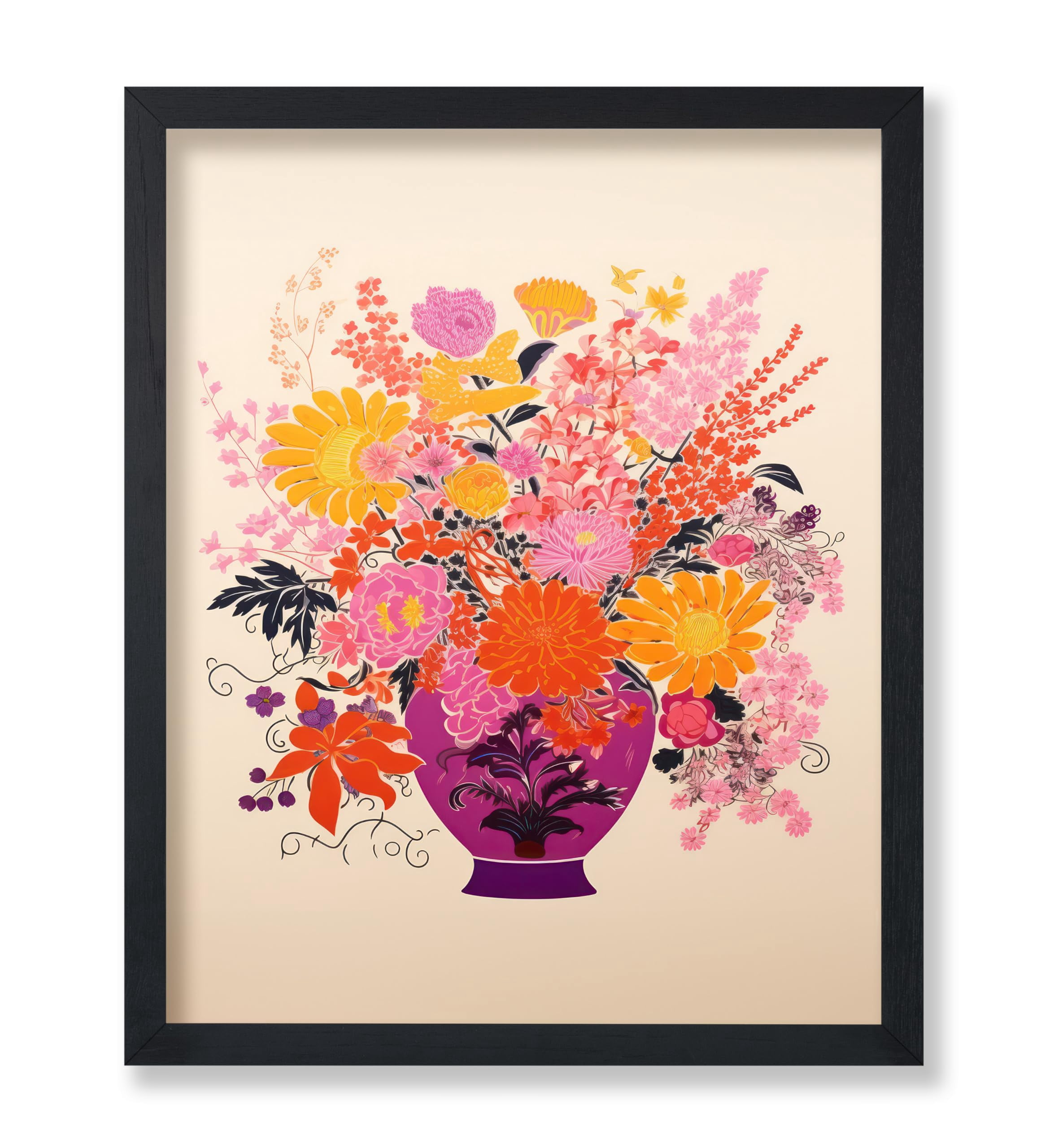 Poster Master Flower Vase Poster - Retro Flowers Print - Floral Art ...