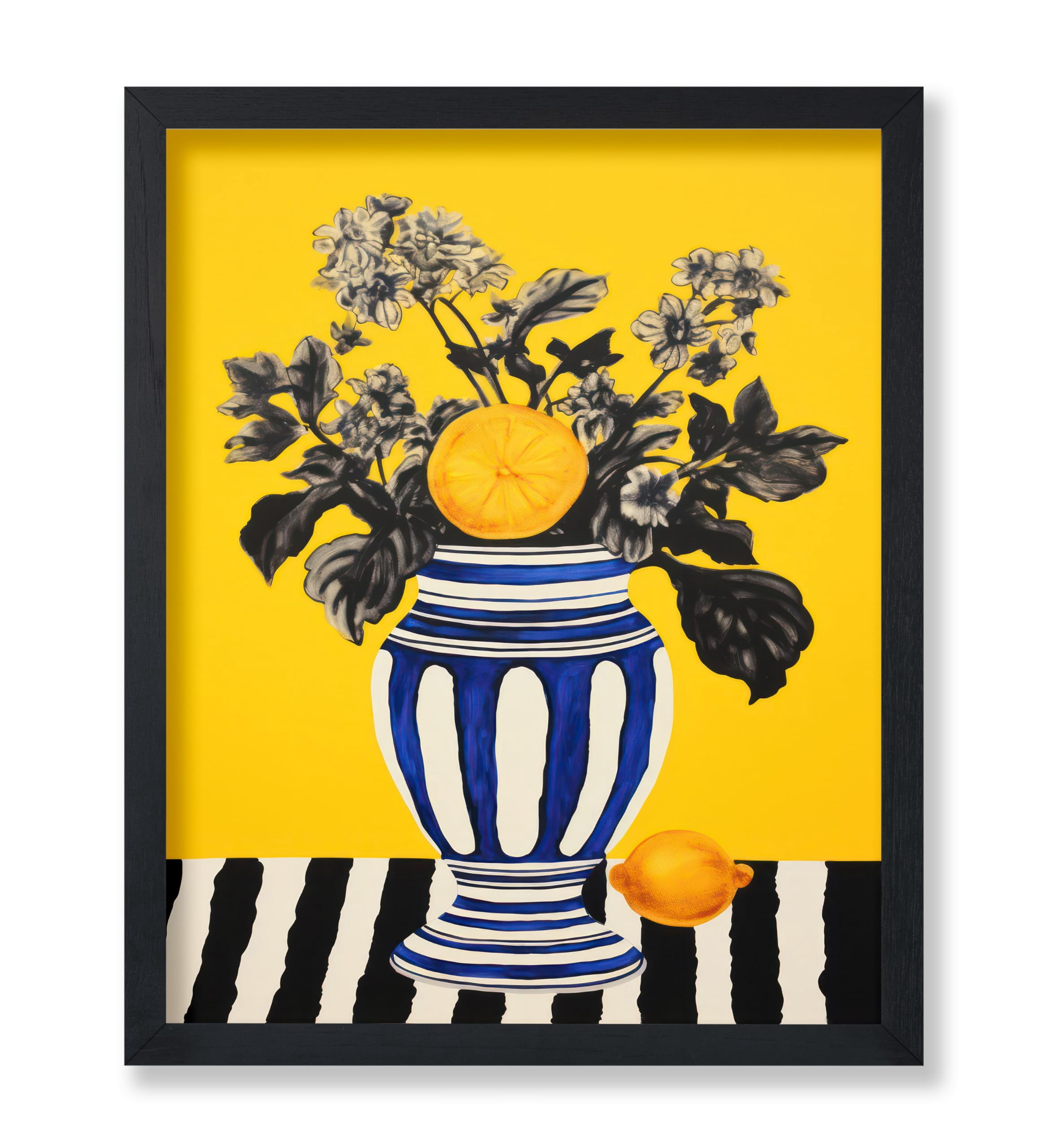Poster Master Flower Vase Poster - Retro Lemons Print - Floral Art ...