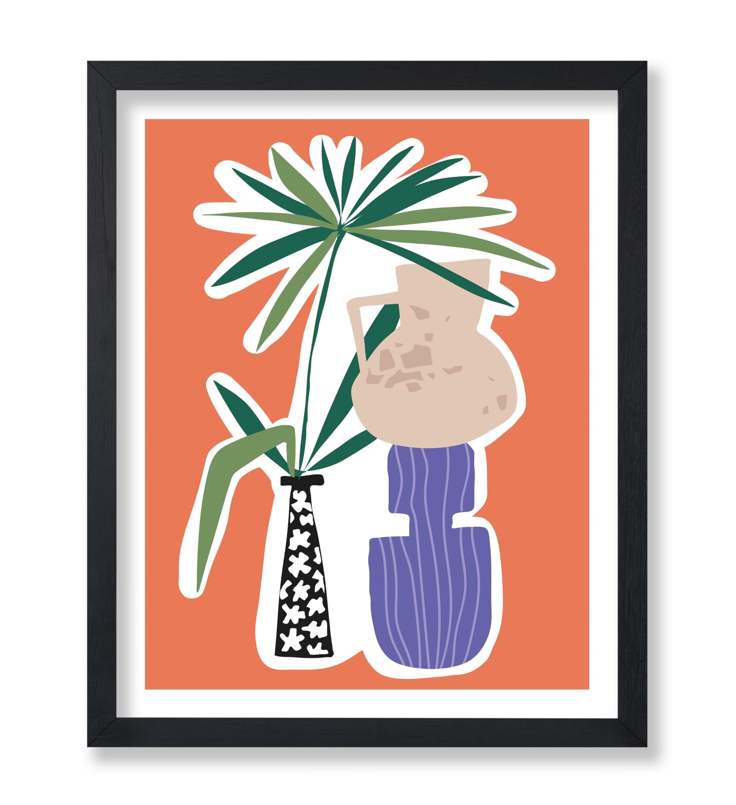 Poster Master Flower Vase Poster - Retro Pot on Pot Print - Tropical ...