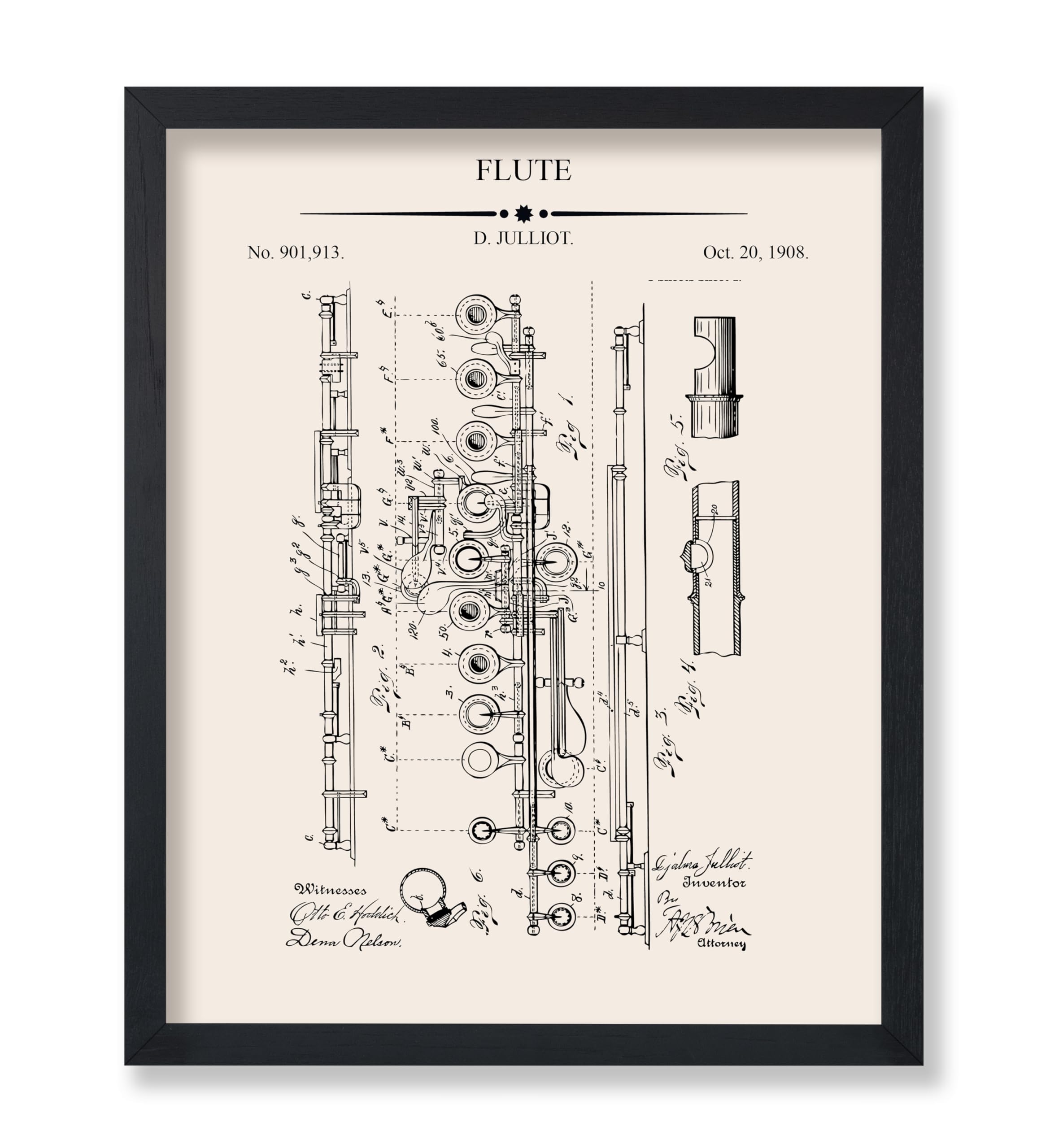 Poster Master Flute Blueprint Poster - Flute Patent Print - Music Art ...