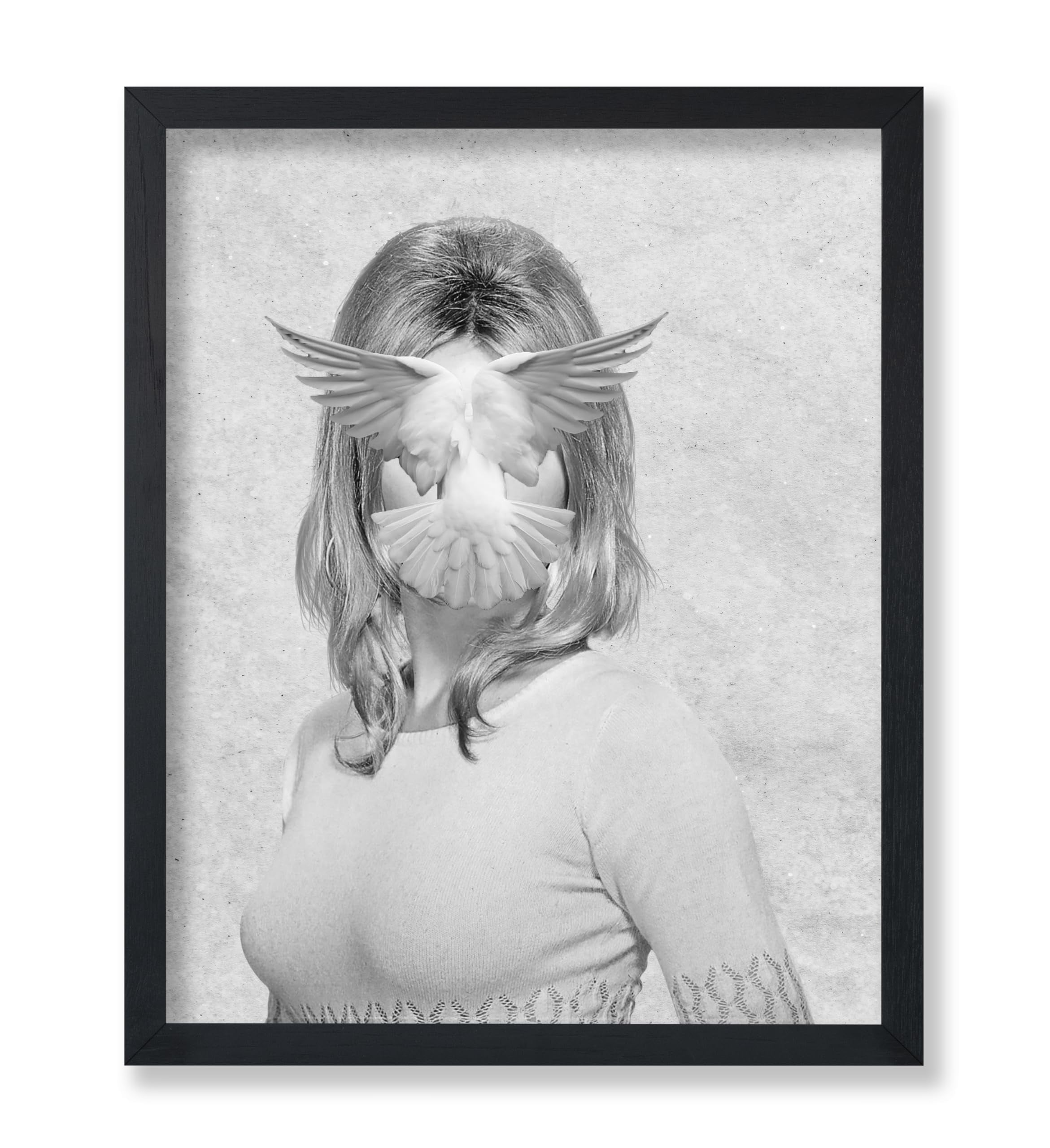 Poster Master Flying Dove Poster - Woman Portrait Print - Collage Art ...