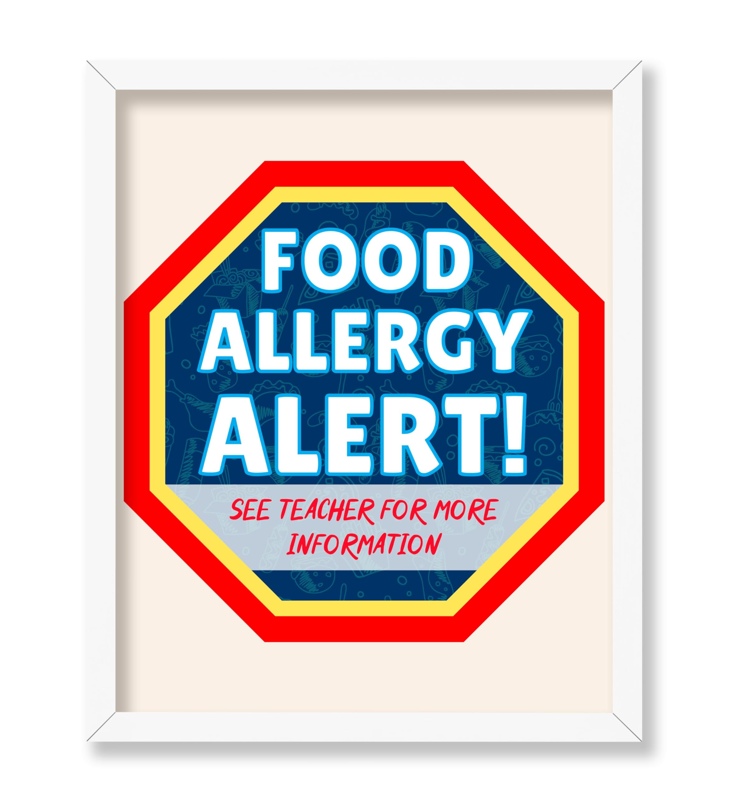 Poster Master Food Allergy Alert Poster - Food Allergy Awareness Print ...