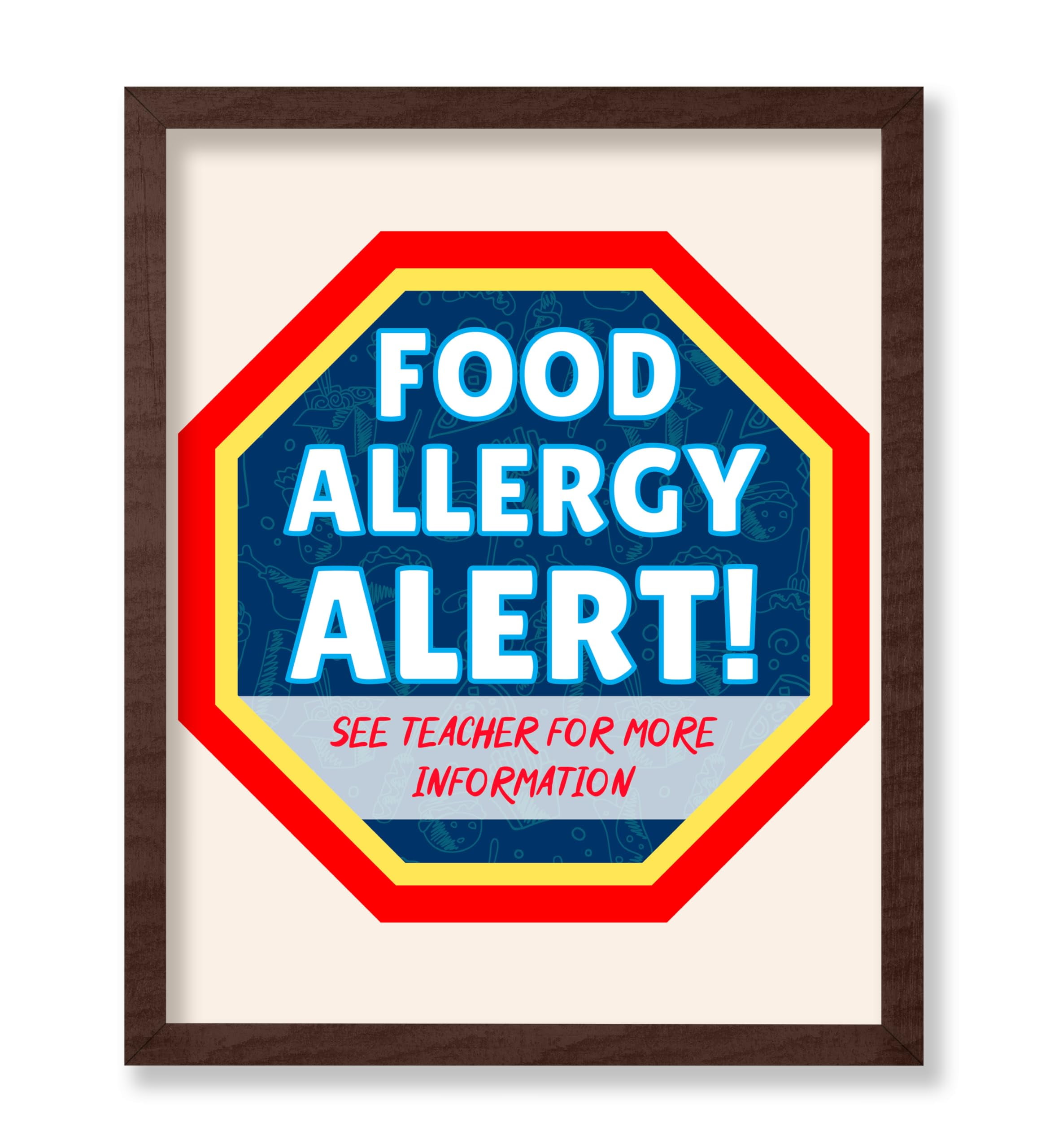 Poster Master Food Allergy Alert Poster - Food Allergy Awareness Print ...