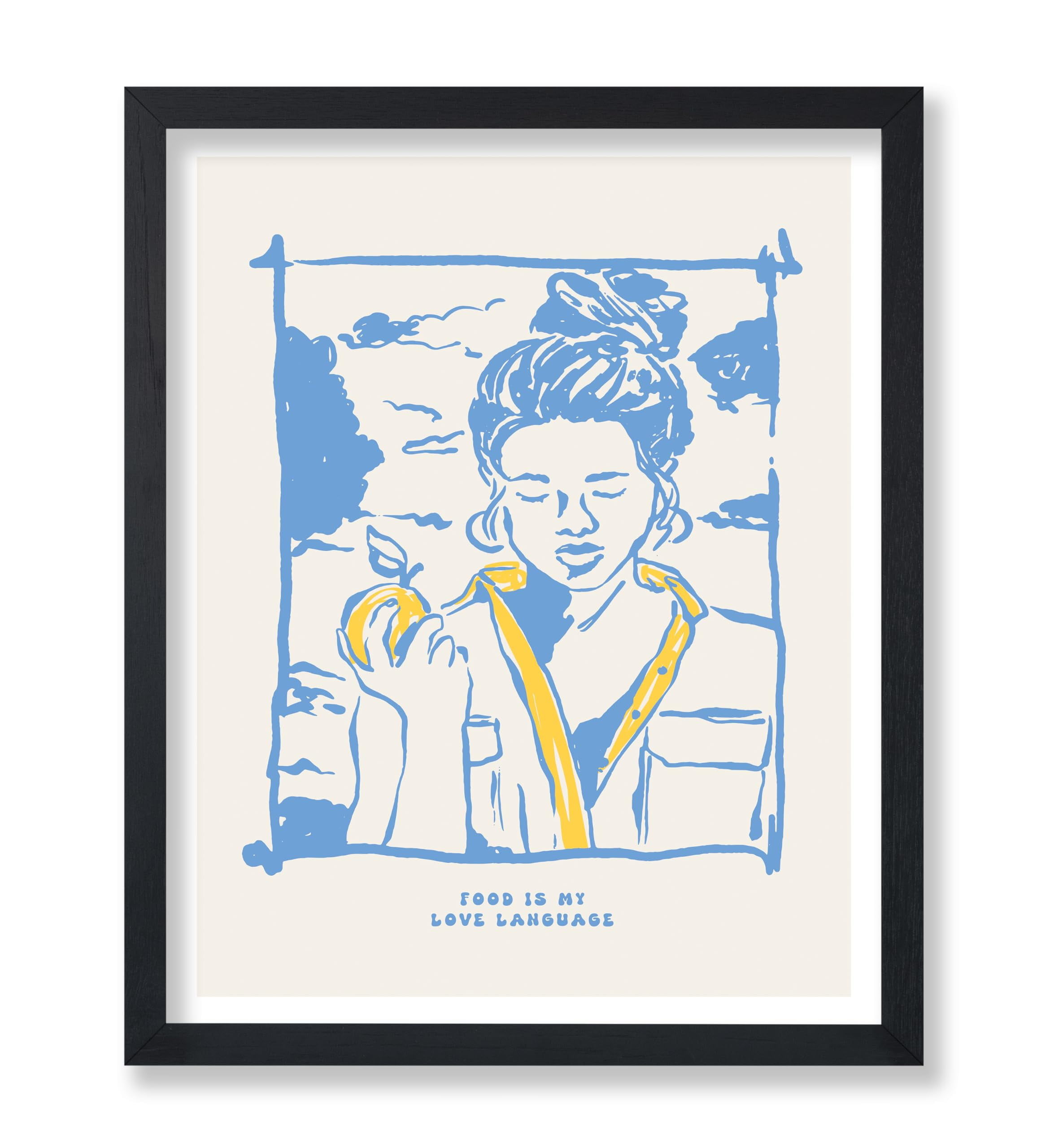 Poster Master Food Is My Love Language Poster - Retro Woman Print ...