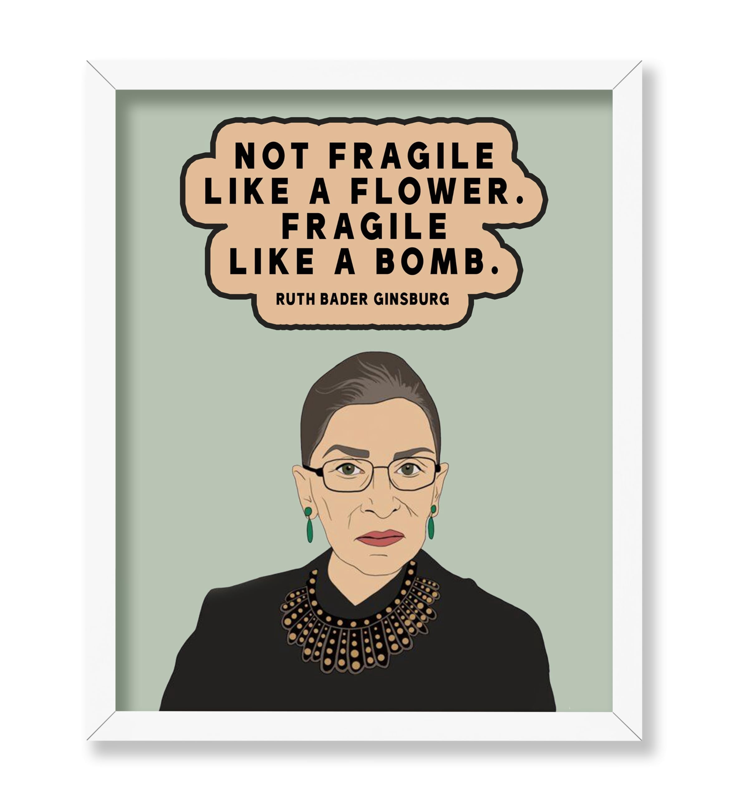 Poster Master Fragile Like A Bomb Poster - Ruth Bader Ginsburg Print - Motivational Art ...