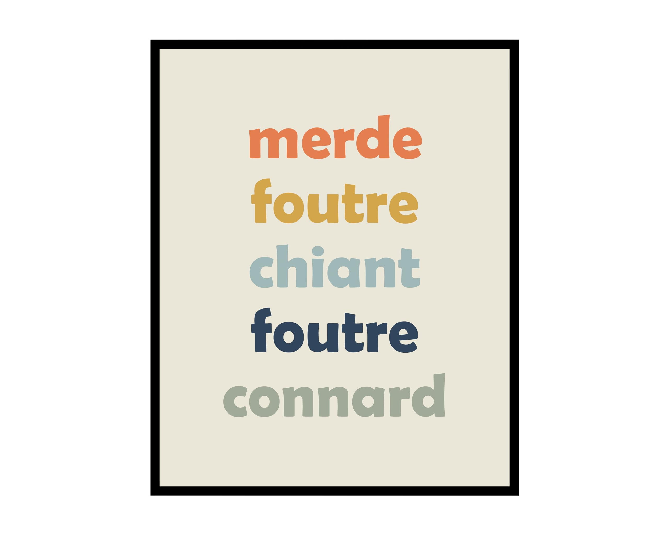 Poster Master French Poster - French Swear Words Print - Merde Art ...