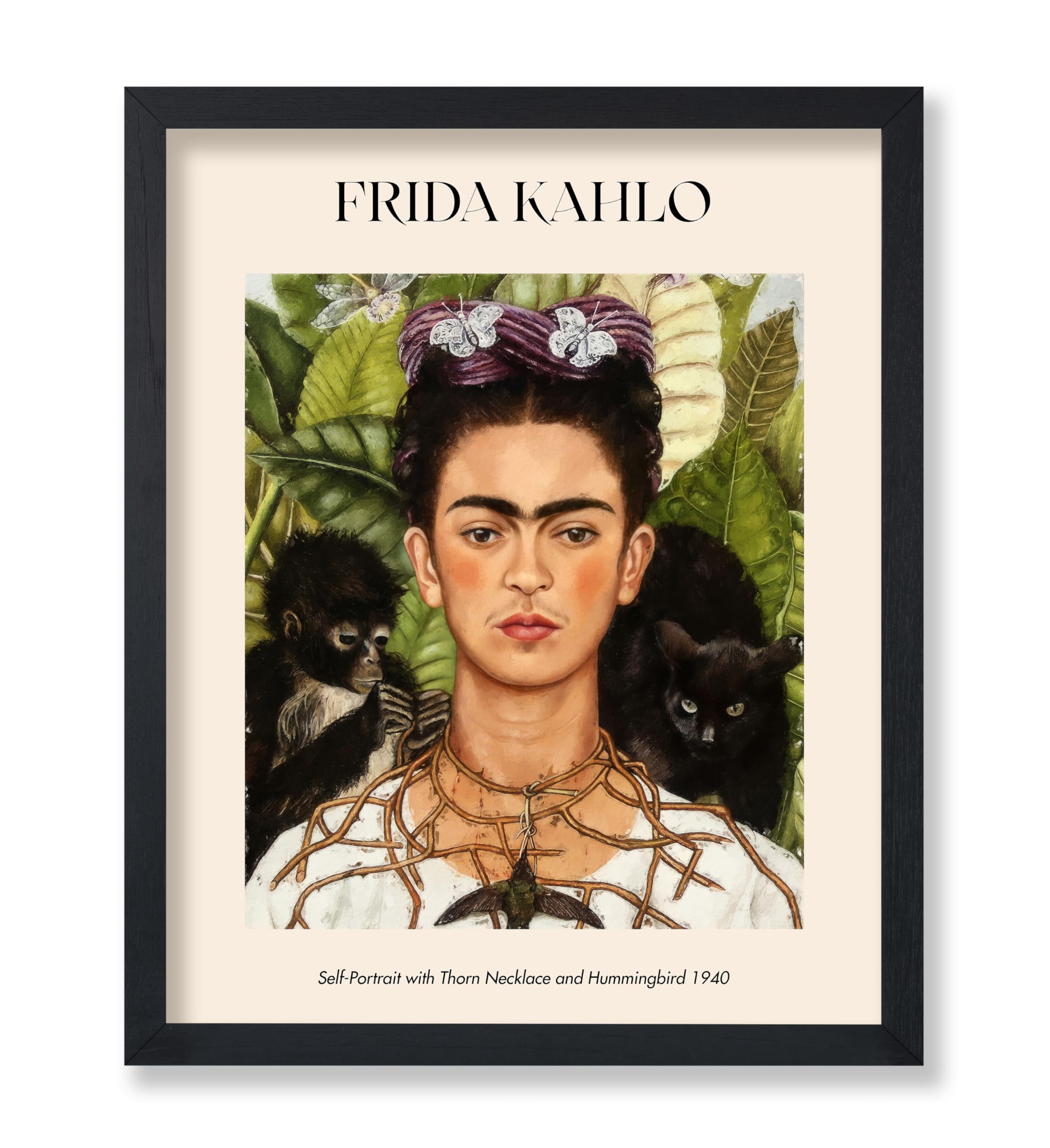 Poster Master Frida Poster - Self-Portrait with Thorn Necklace and ...